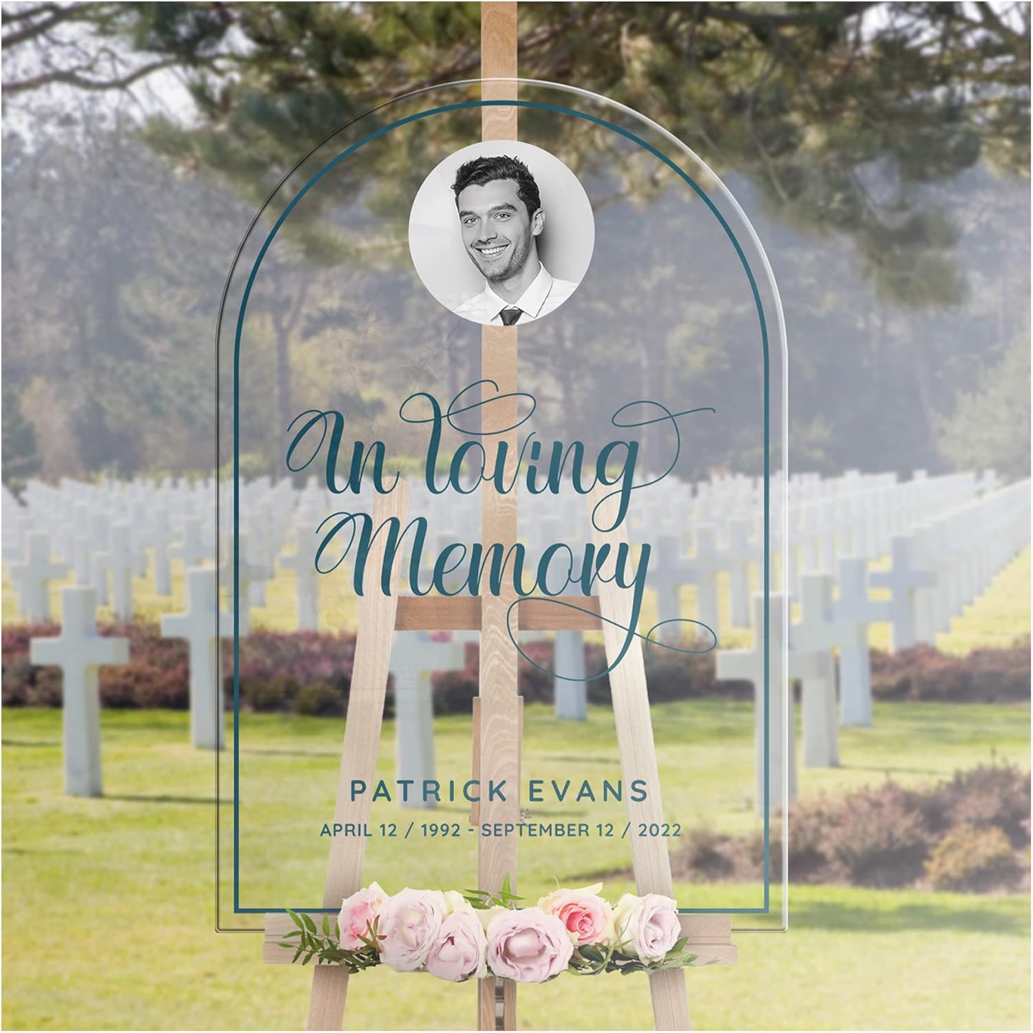 Amazon.com: Personalized In Loving Memory Funeral Sign With Photo ...