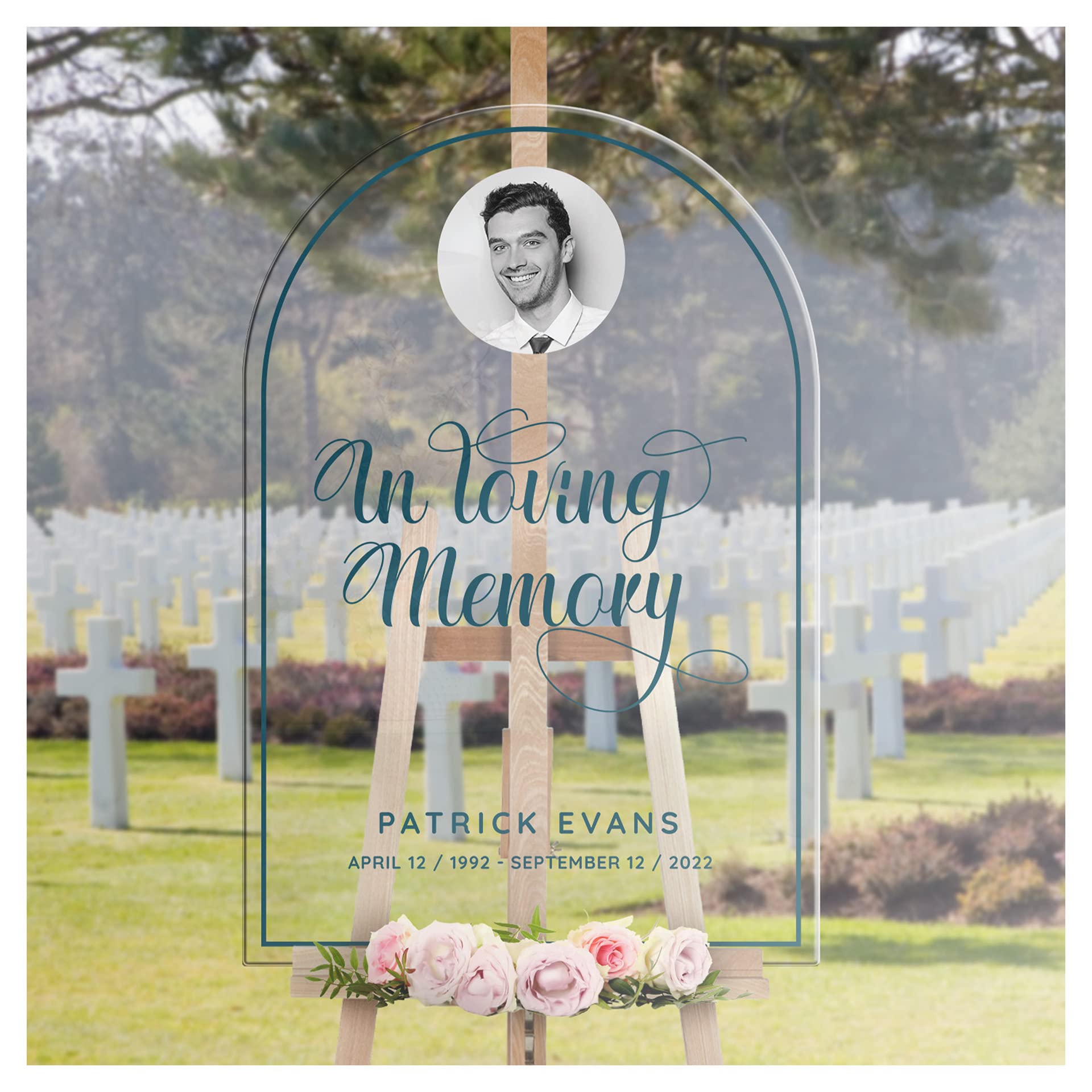 Amazon.com: Personalized In Loving Memory Funeral Sign With Photo ...