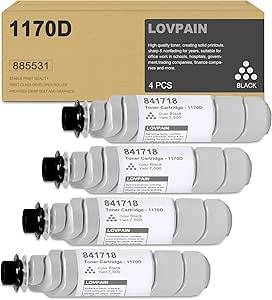 Amazon.com: Type 1170D/S15/LD015 Black Toner Cartridge (4-Pack) -Lovn ...