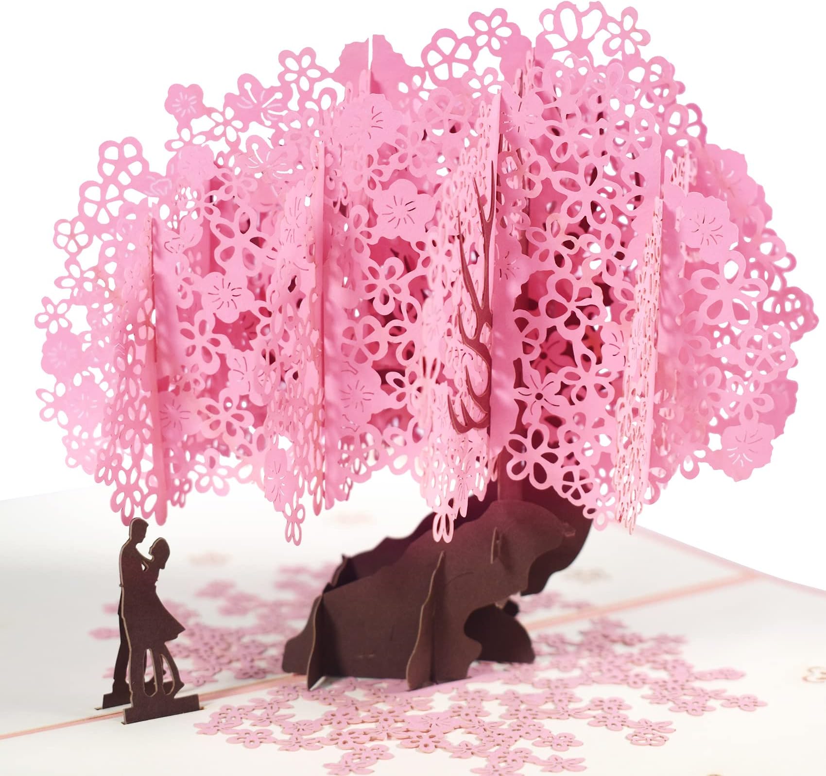 Pop-Up Cherry Blossom Tree Card - Romantic 3D Love Tree with Couple ...
