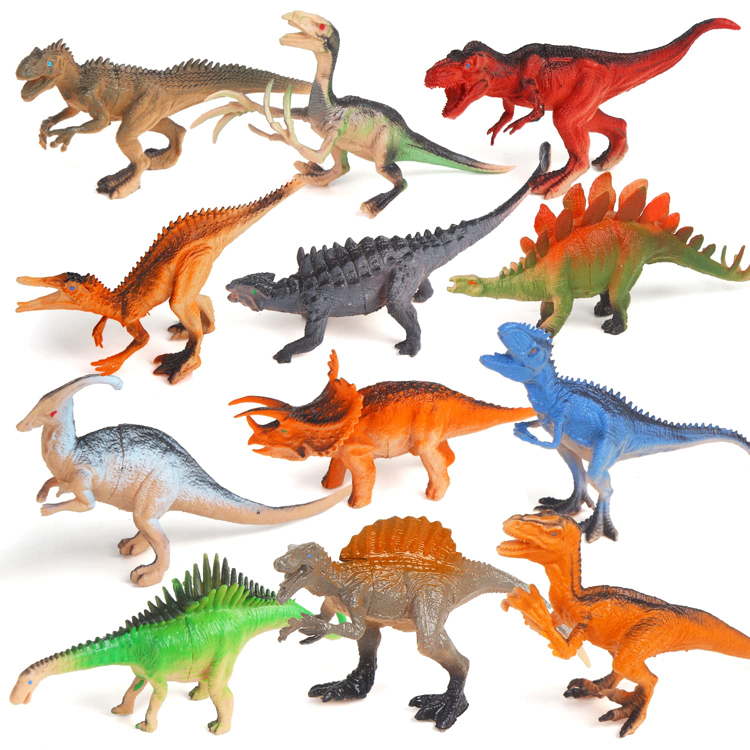 SULOLI Dinosaur Toys,12PCS Large Dinosaur Figures Large Dinosaur Toys ...
