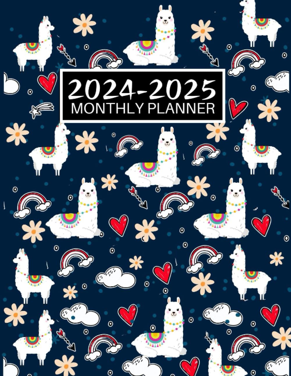 2024-2025 llama monthly planner: Two Year Schedule Organizer with ...