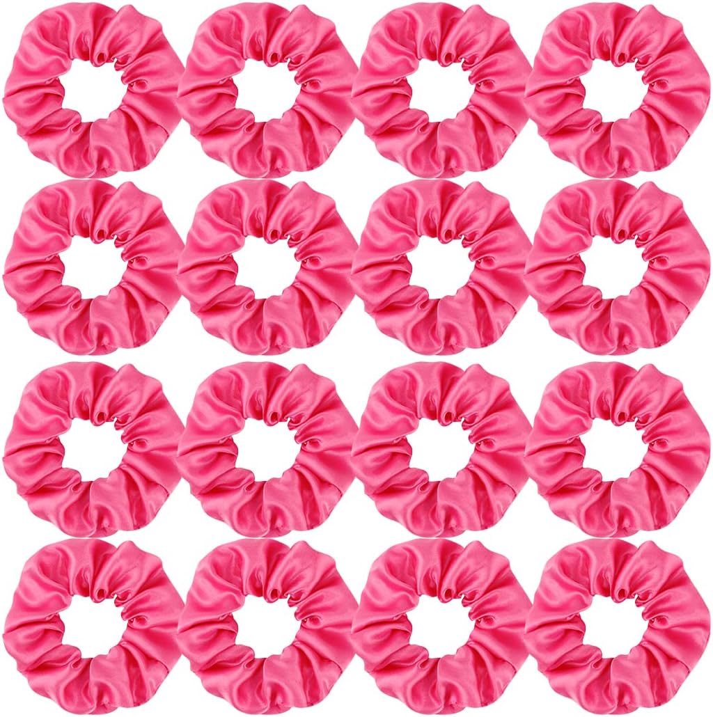 Amazon.com : Tigeen 24 Pcs Hot Pink Scrunchies Bulk Party Favor Gift ...