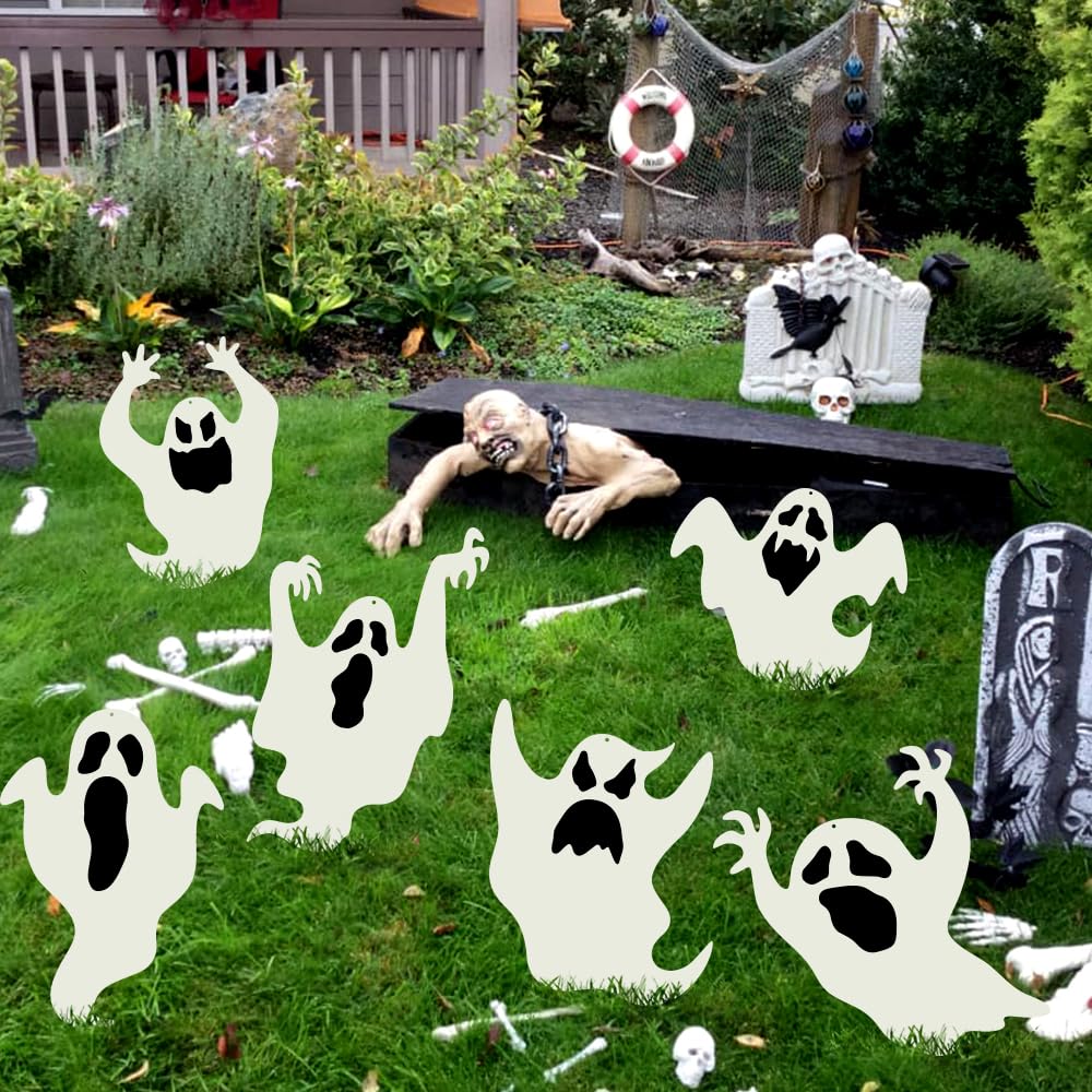 Creepy Ghost Yard Halloween Ghost Decoration Glowing Yard Front Porch