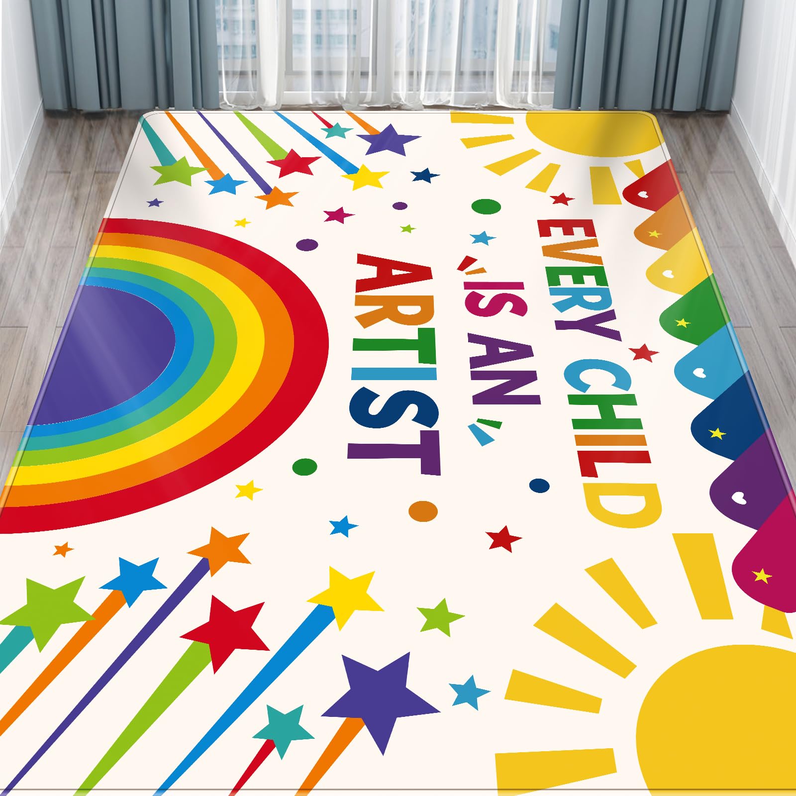 Amazon.com: AKASISRUG Rainbow Kids Rug, Washable Colorful Area Rug for ...