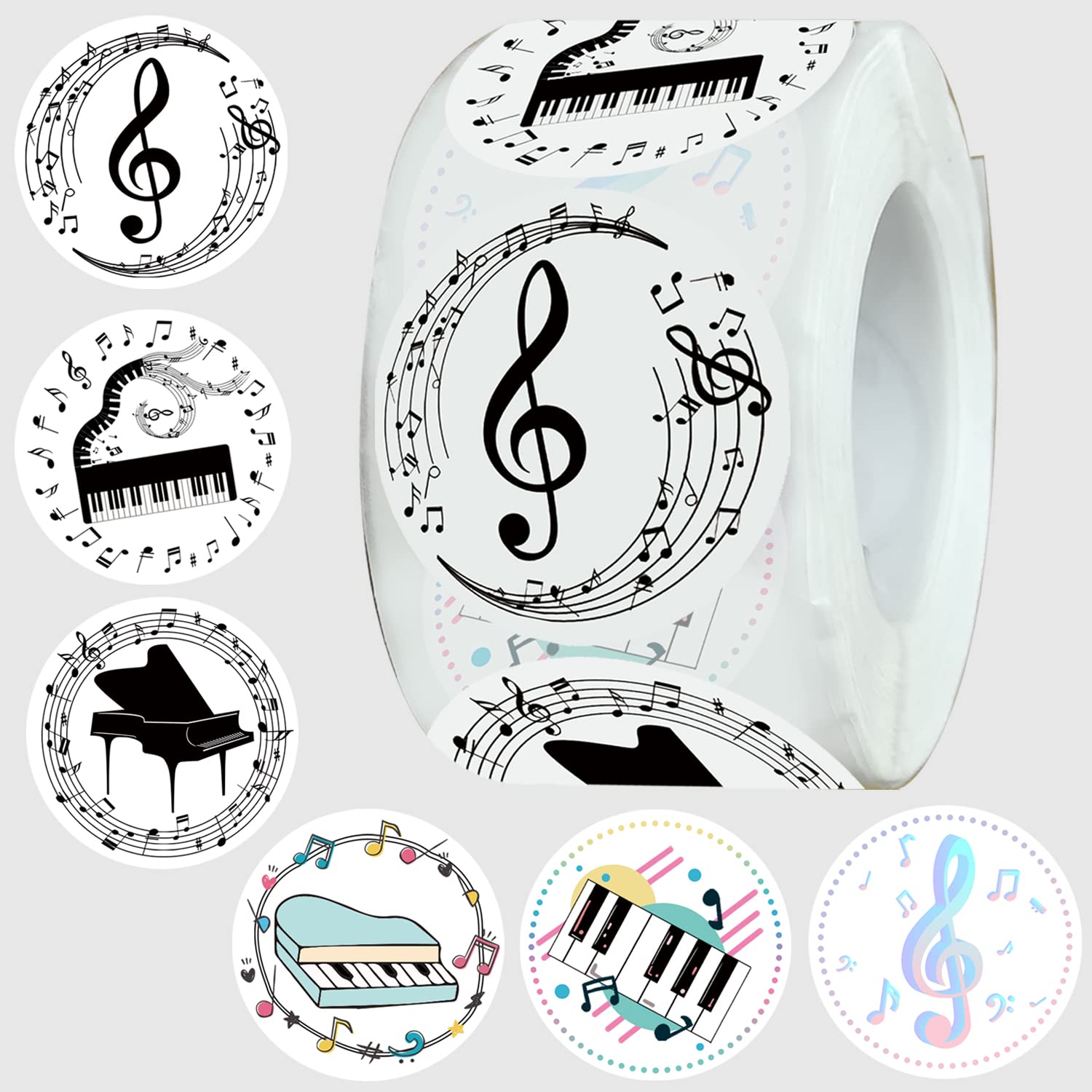 Amazon.com: ATSMOICY Piano Notes Stickers, 500PCS Paper Round ...