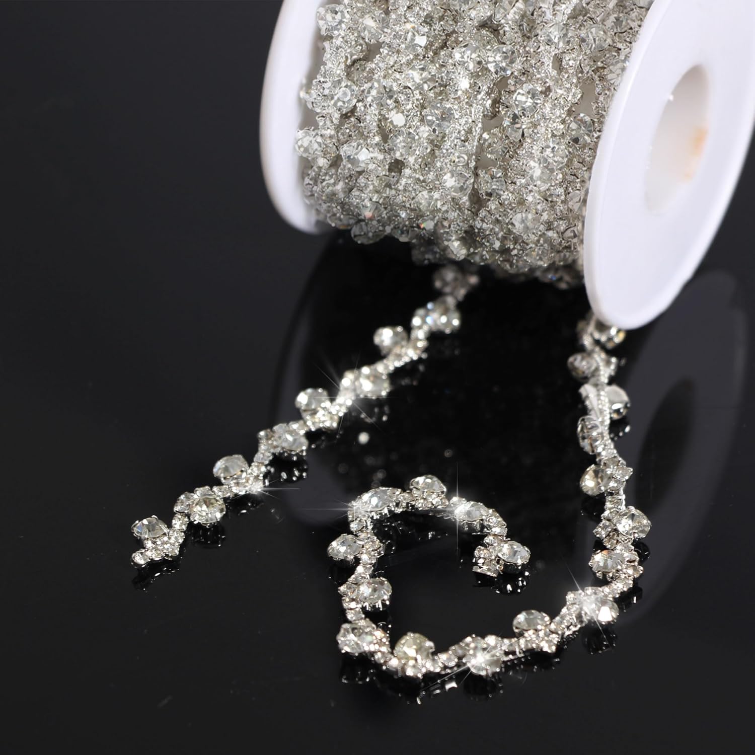 Amazon.com: Feyarl 3 Yards Rhinestone Trim Chain Crystal Rhinestone ...
