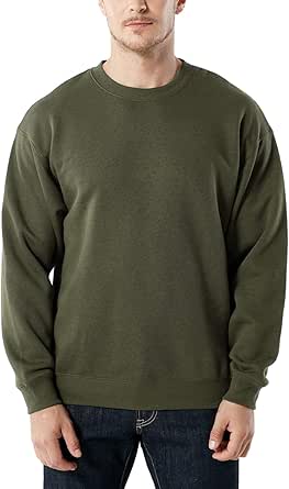 Amazon.com: TSLA Men's Fleece Crewneck Sweatshirts, Thermal Soft Cotton ...
