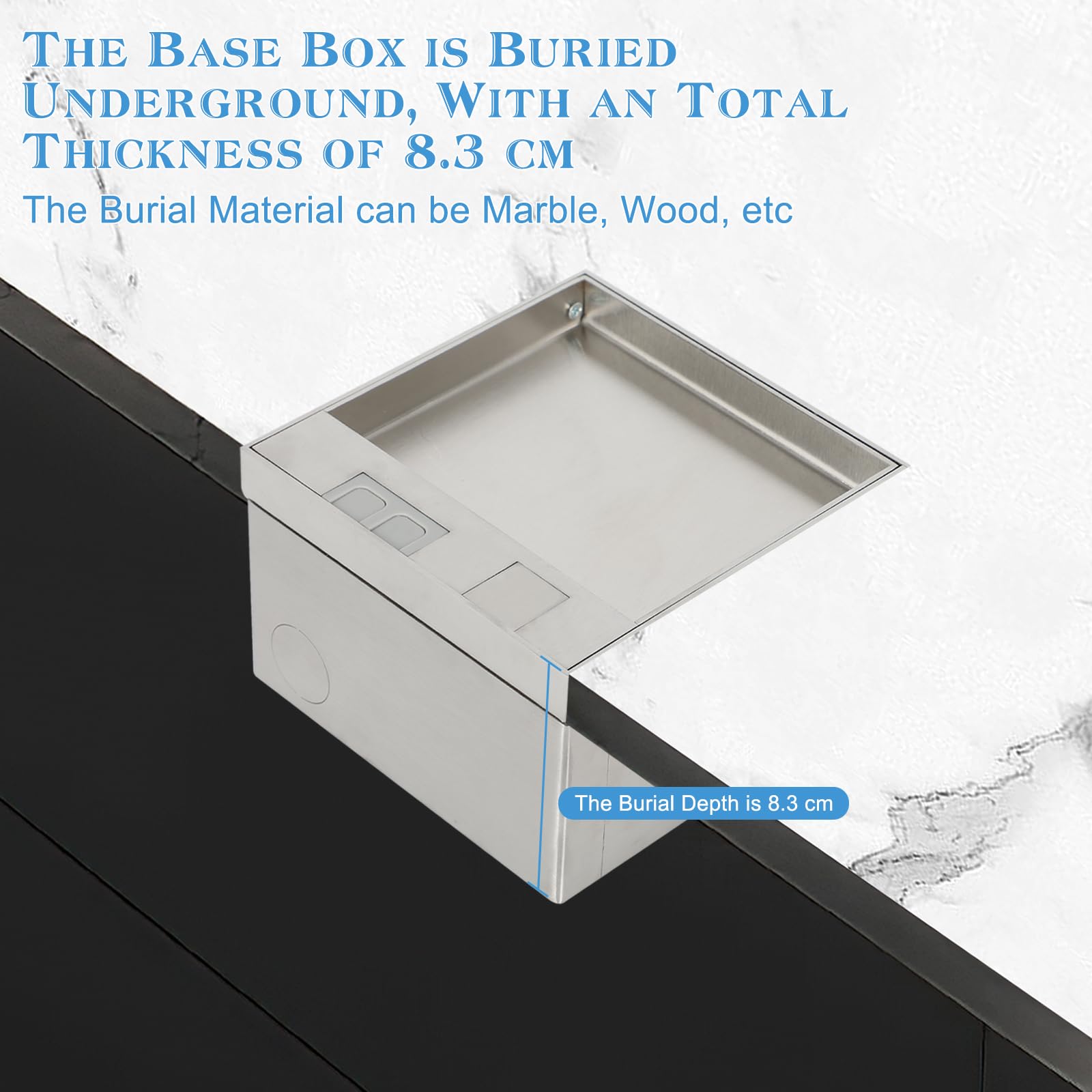 Snapklik.com : Recessed Flat Hidden Socket Kit Electrical Floor Box ...