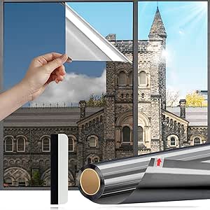 HOMTOL One Way Window Film,One Way Mirror Window Film Daytime for Home and Office,11.8”*157.4 ...