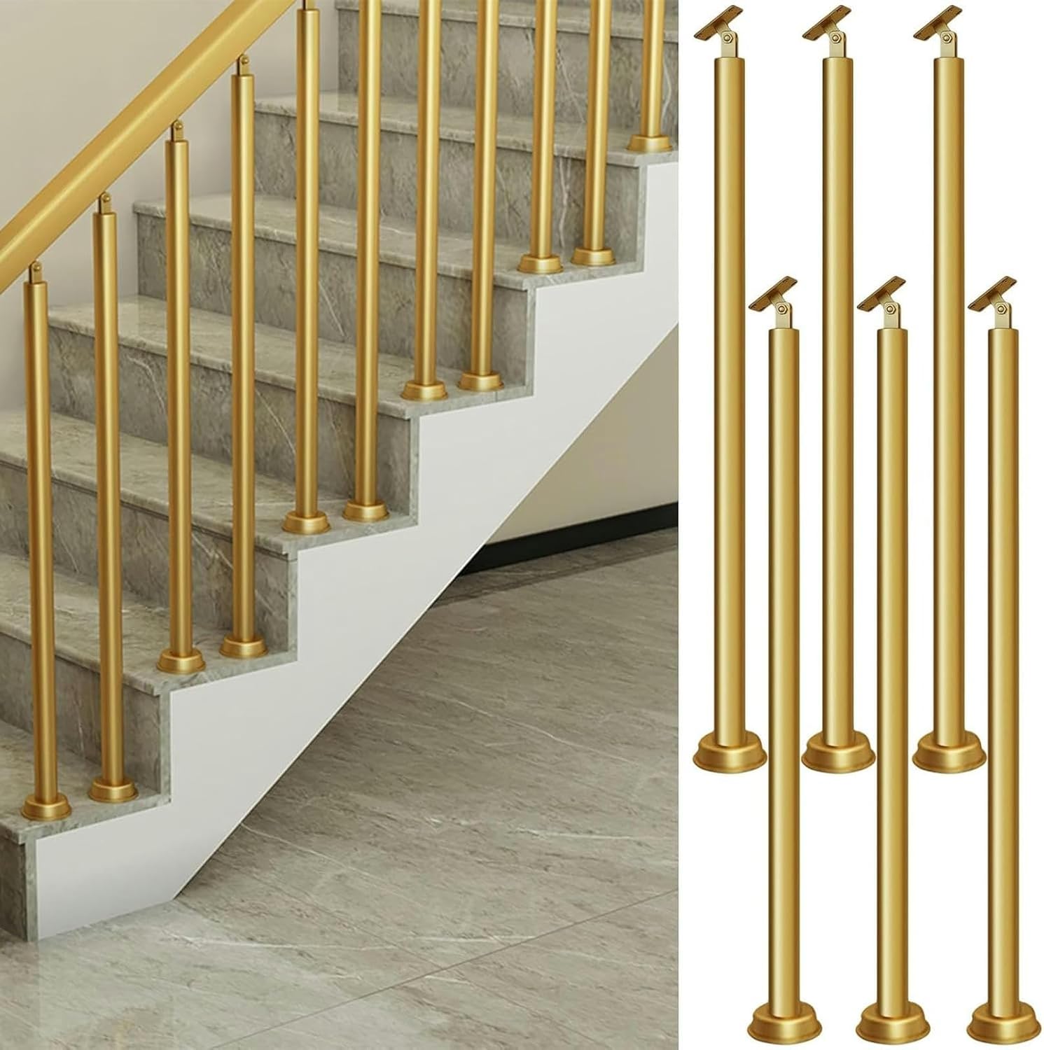 Amazon.com: LGEOELIAS Round Spindles for Staircase, 2 4 6 Pieces Modern ...