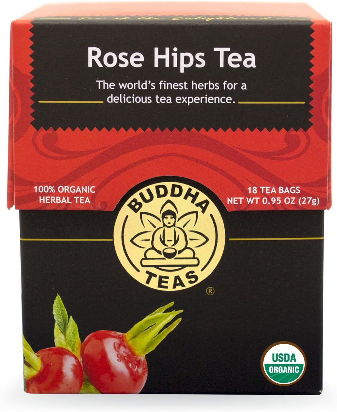 Amazon.com : Buddha Teas Rose Hips Tea, 18 Count (Pack of 6) : Grocery ...