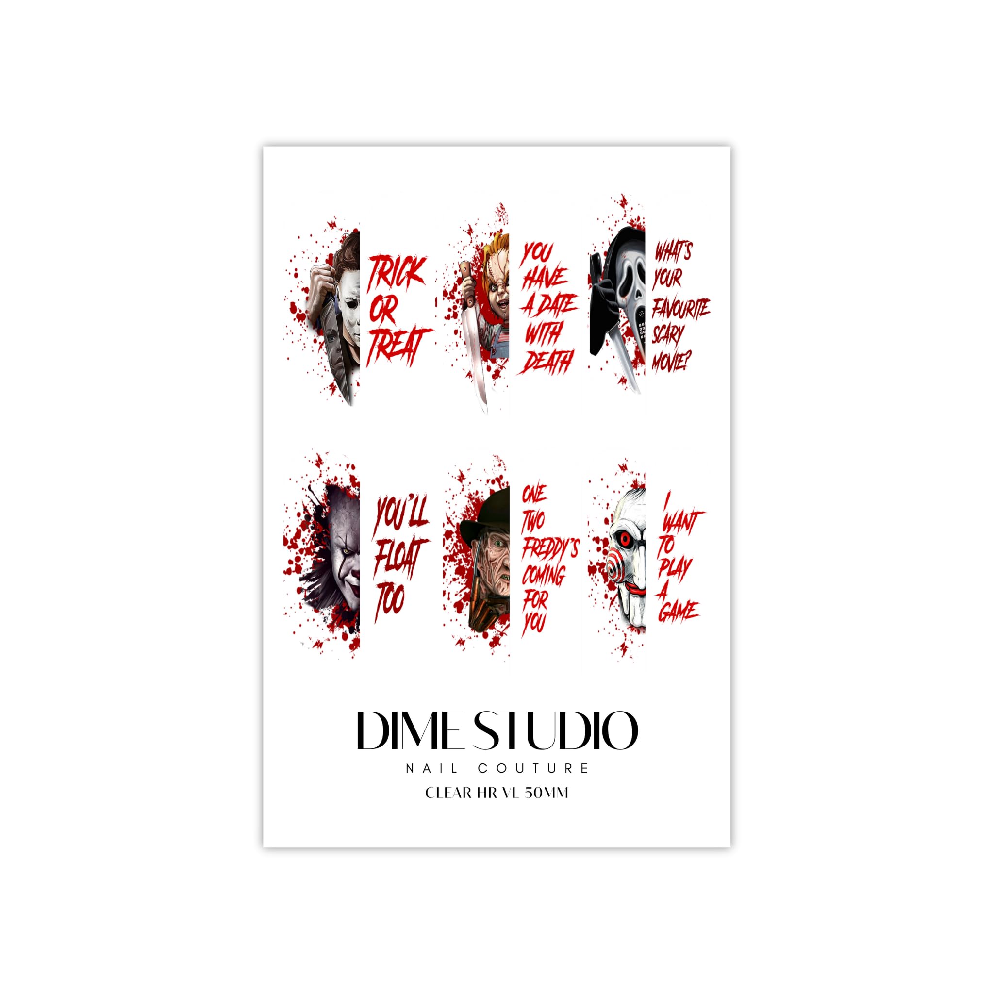 Amazon.com: Horror Villain Slasher Blood Splatter Halloween Nail Decals ...