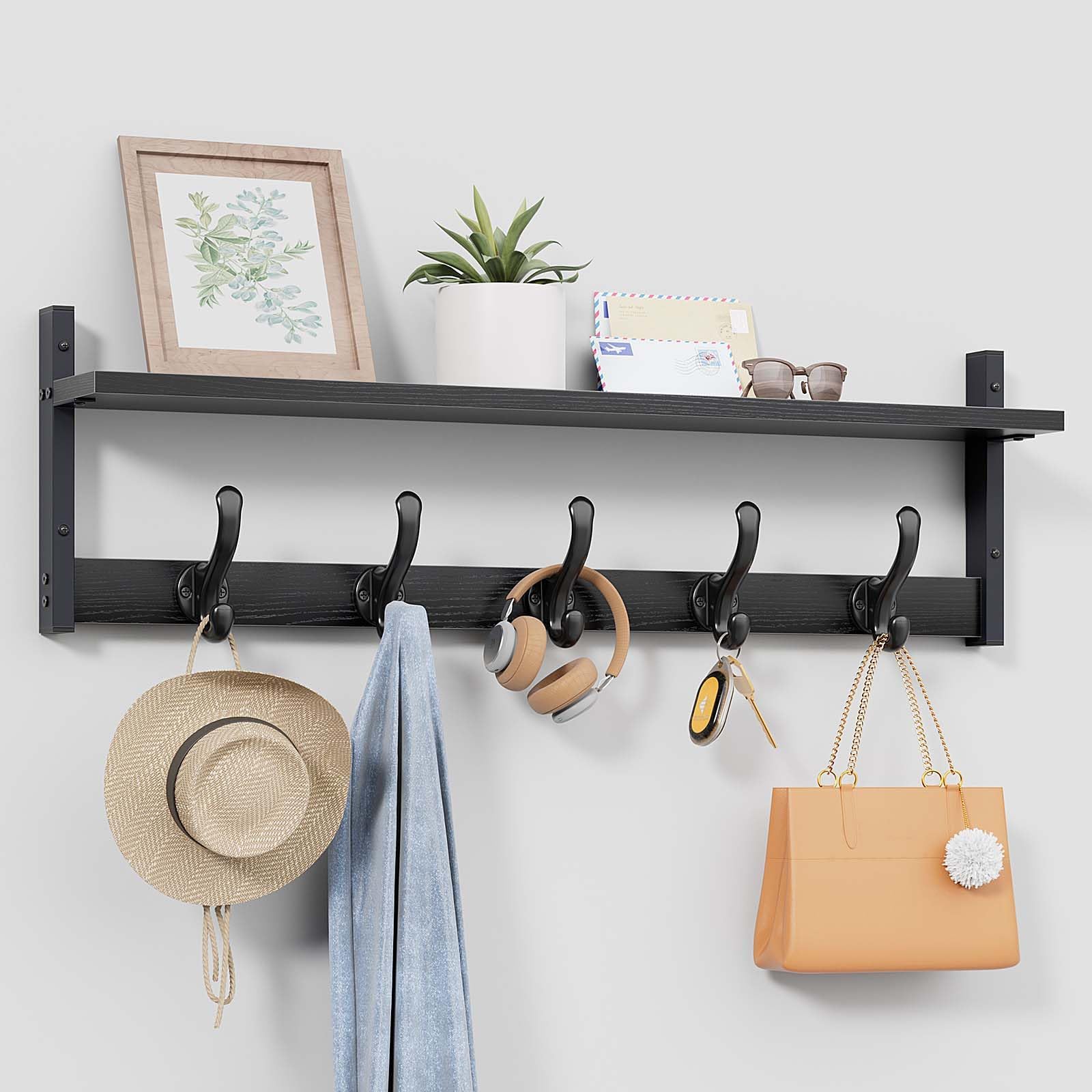 Amazon.com: Tatub 29" Rustic Coat Rack Wall Mount with Shelf, Wall ...