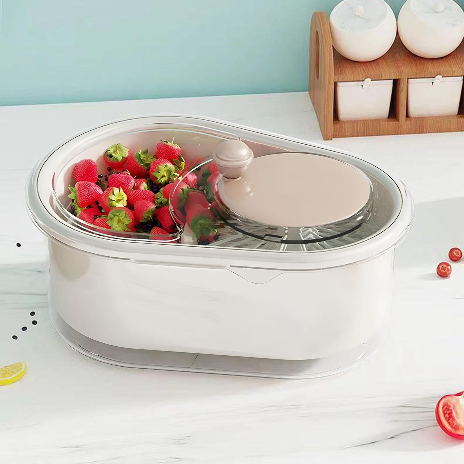 Amazon.com: Fruit Cleaner Spinner, Portable Fruit Scrubber With Lid ...