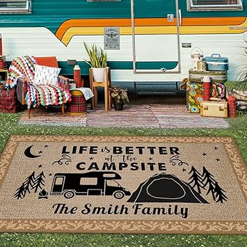 Amazon.com: GUGLILI Custom Camping Rugs It's Better at The Campsite RV ...