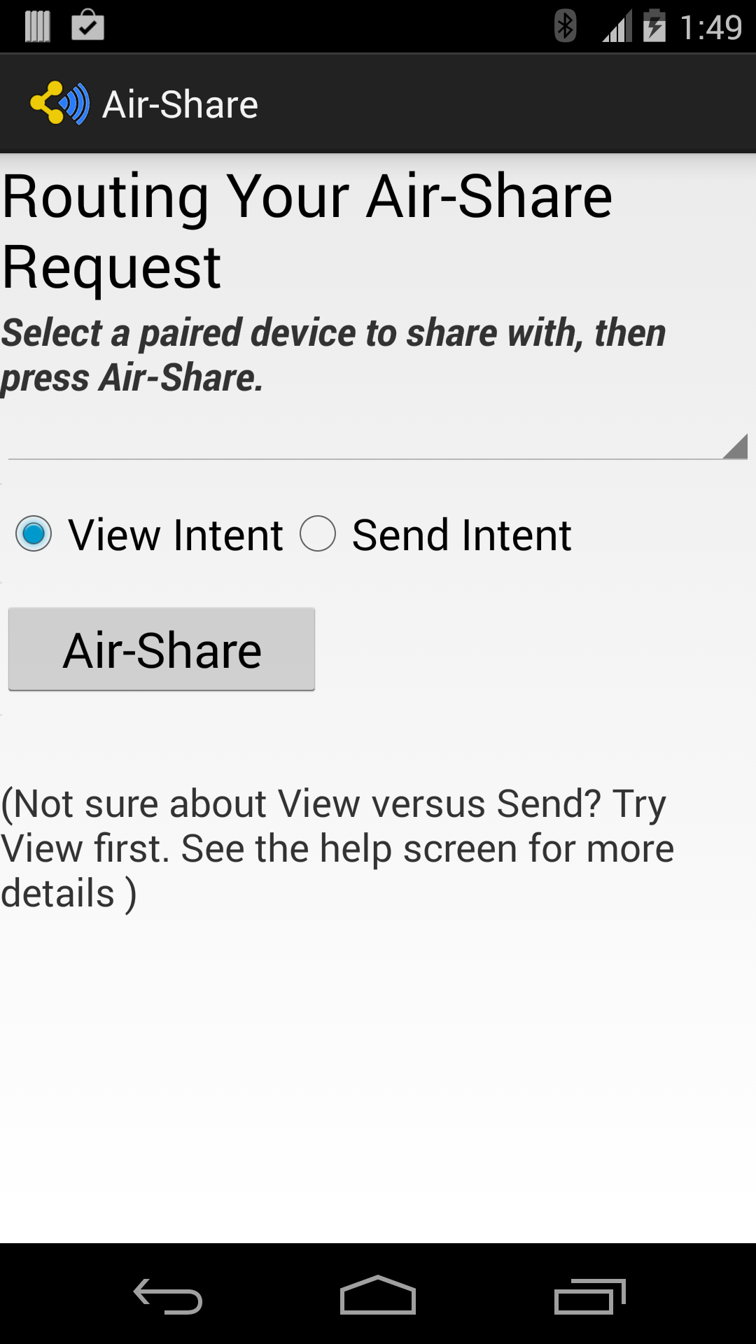 Aplicación Air-Share en Amazon Appstore