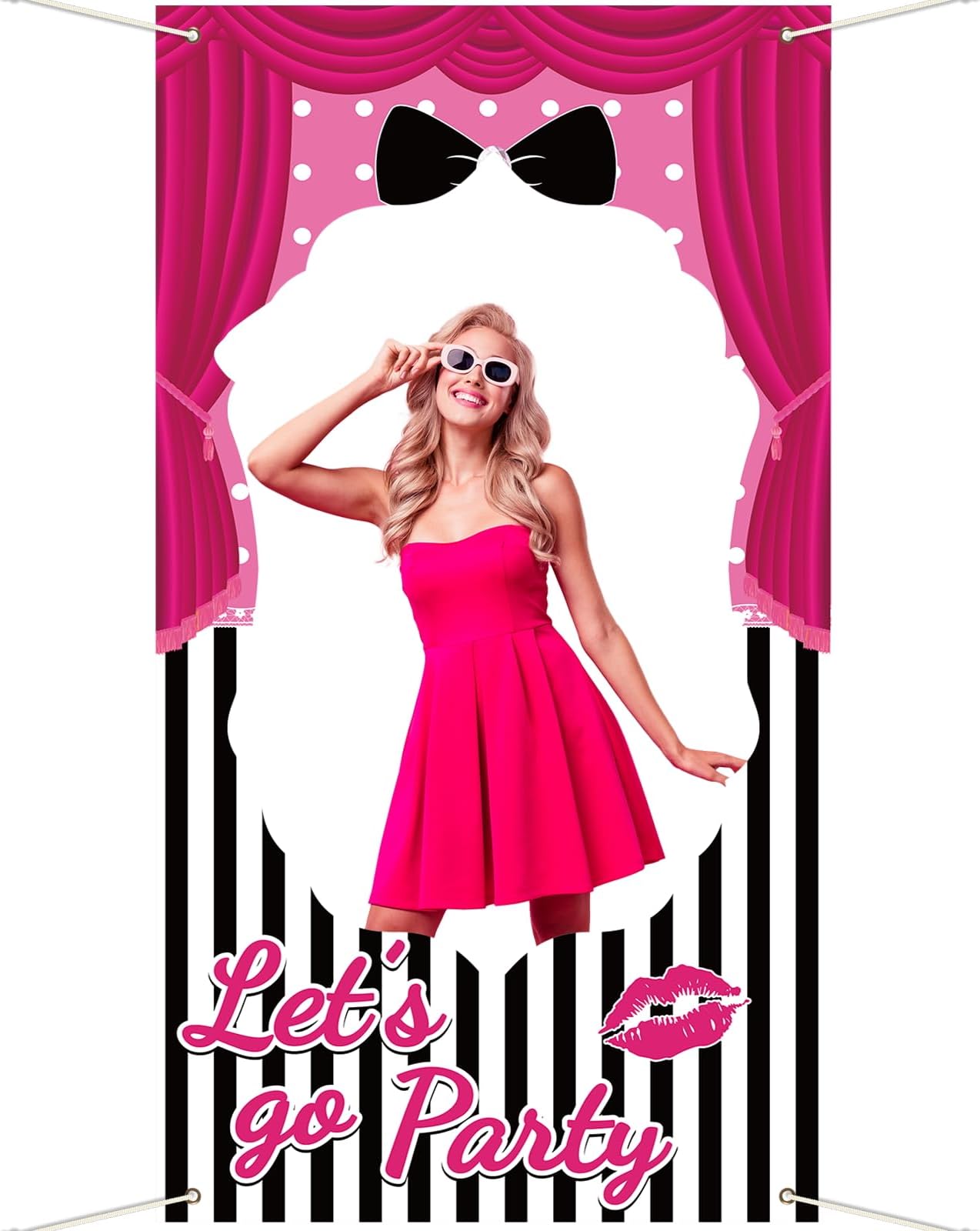 Amazon.com: QOUBAI Hot Pink Box Photo Booth Pink Doll Photo Booth Props ...