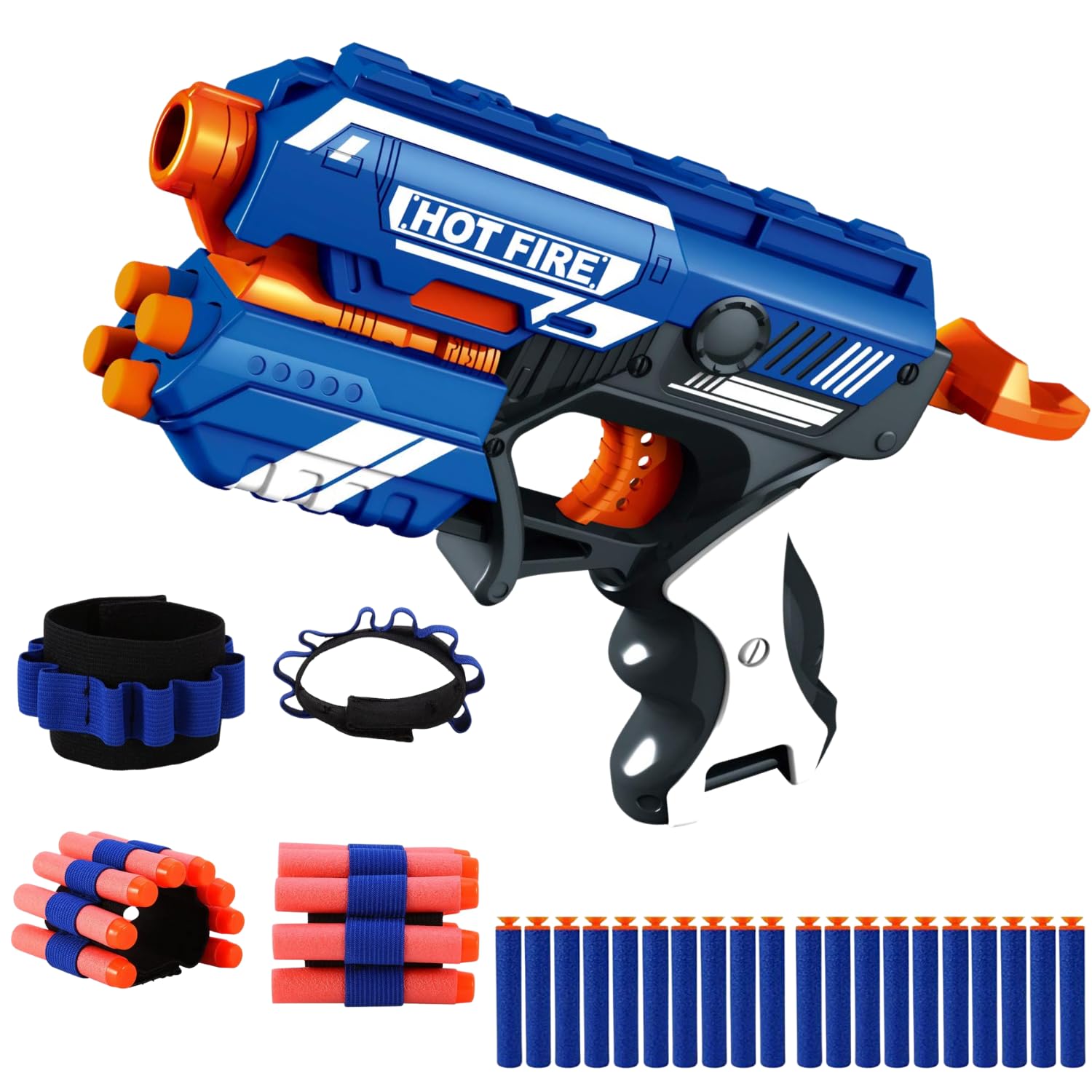 FizBiz Sharp Soft Blaster Manual Soft Bullet Shooting Gun Toy with 10 ...