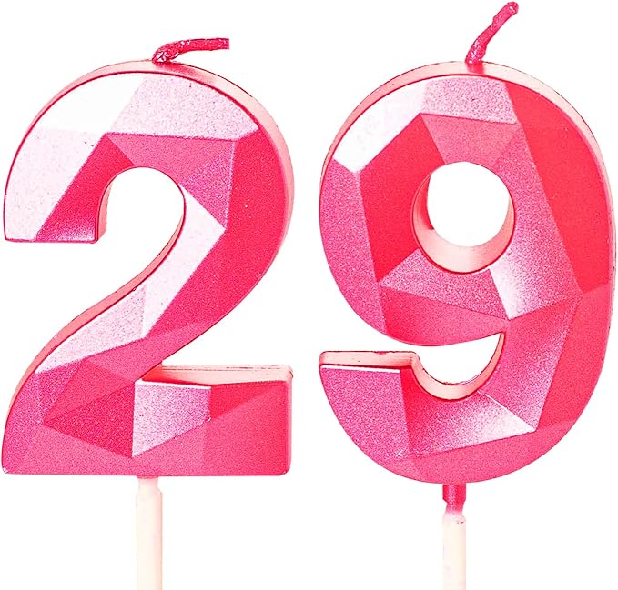 Hot Pink 29th Birthday Candles Number 29 Candles for Birthday Cake ...