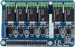 Amazon.com: 6 Channel RPi Relay Module Expansion Board for Pi A/B / 2B ...