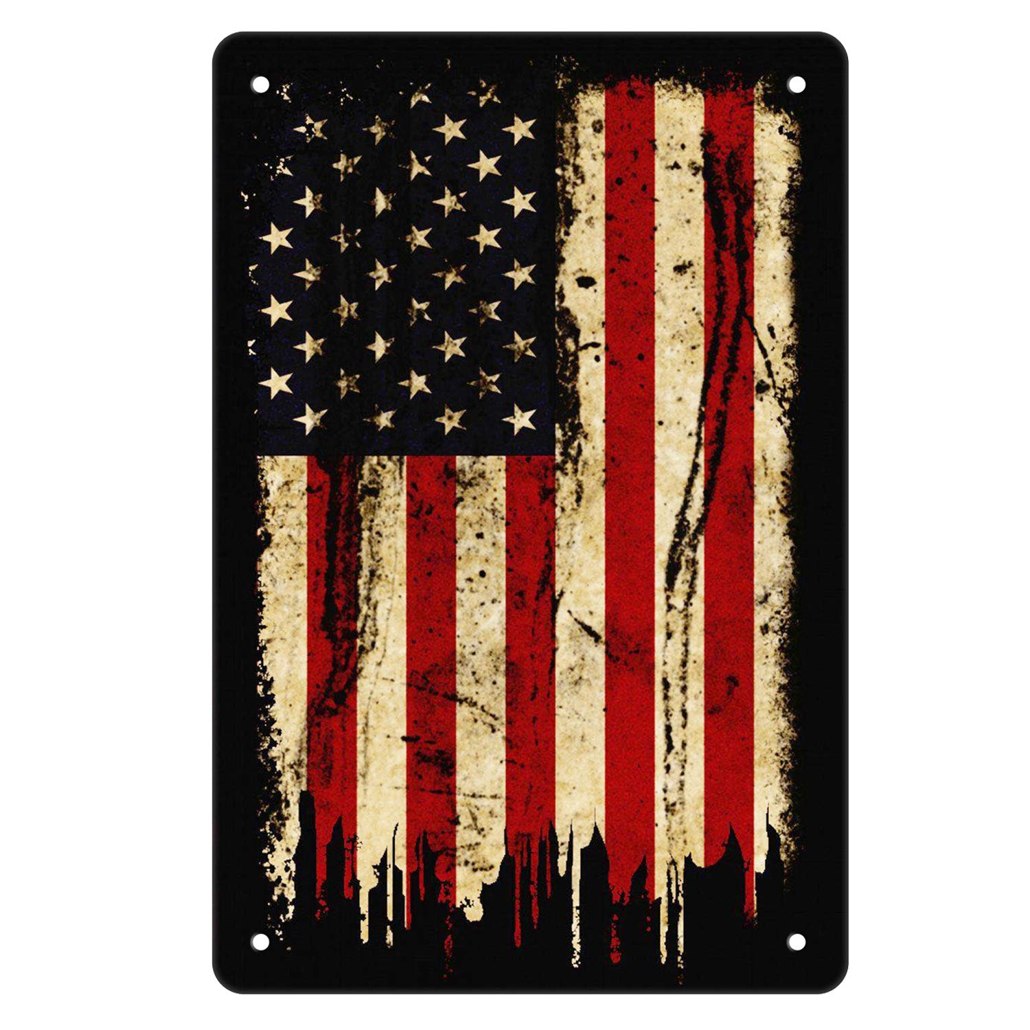 Amazon.com: Retro Metal American Flag Tin Sign Wall Decor Art, Vintage ...