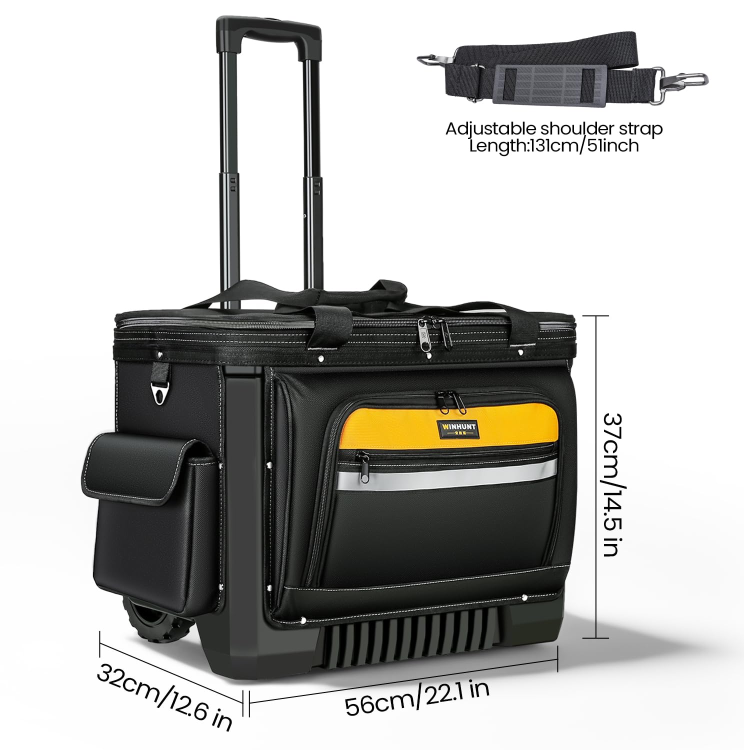 Snapklik.com : Winhunt Rolling Tool Bag, Large Wheeled Tool Storage ...