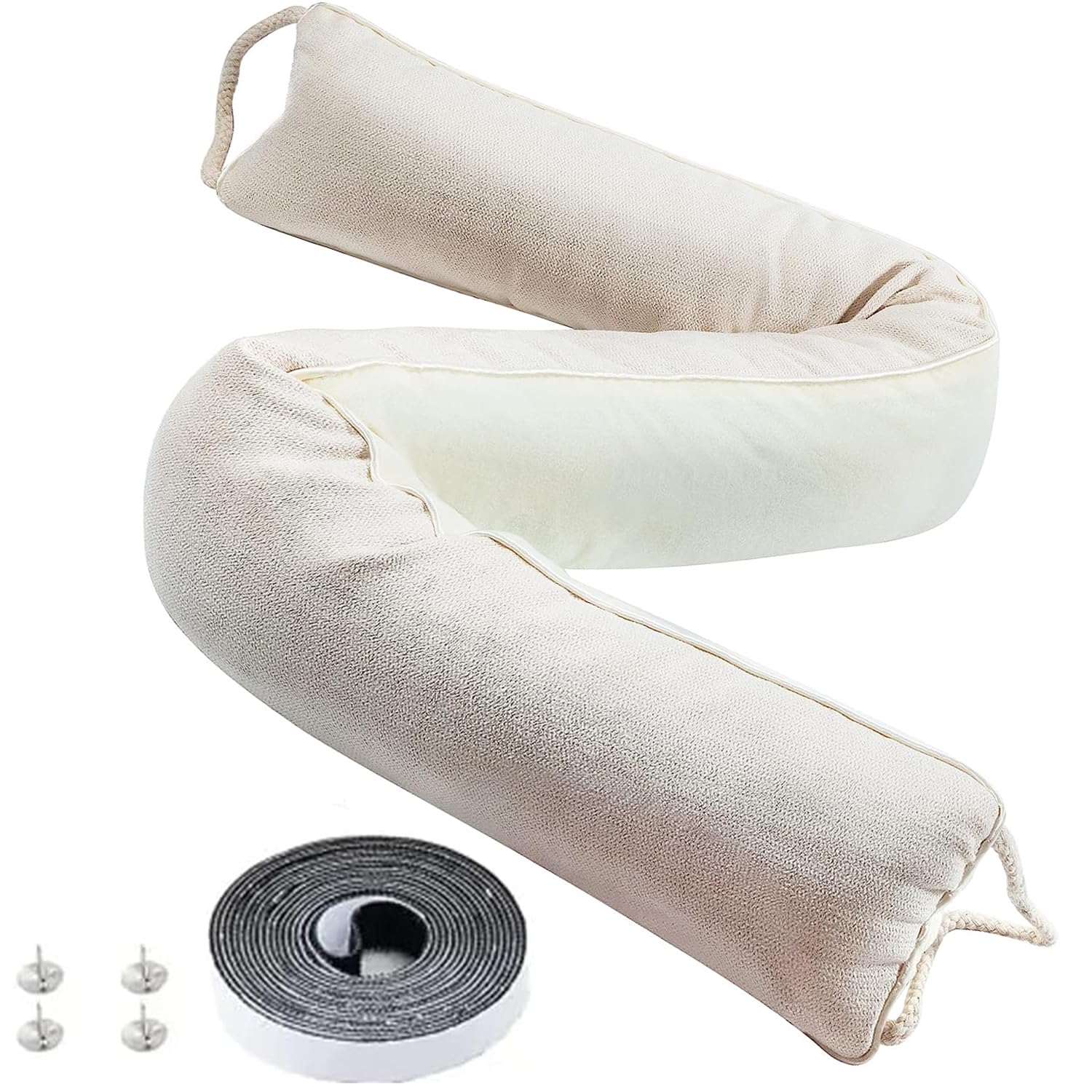 CUQOO Heavy Draught Excluder for Doors – Cream 87X10cm Soundproof Seal ...