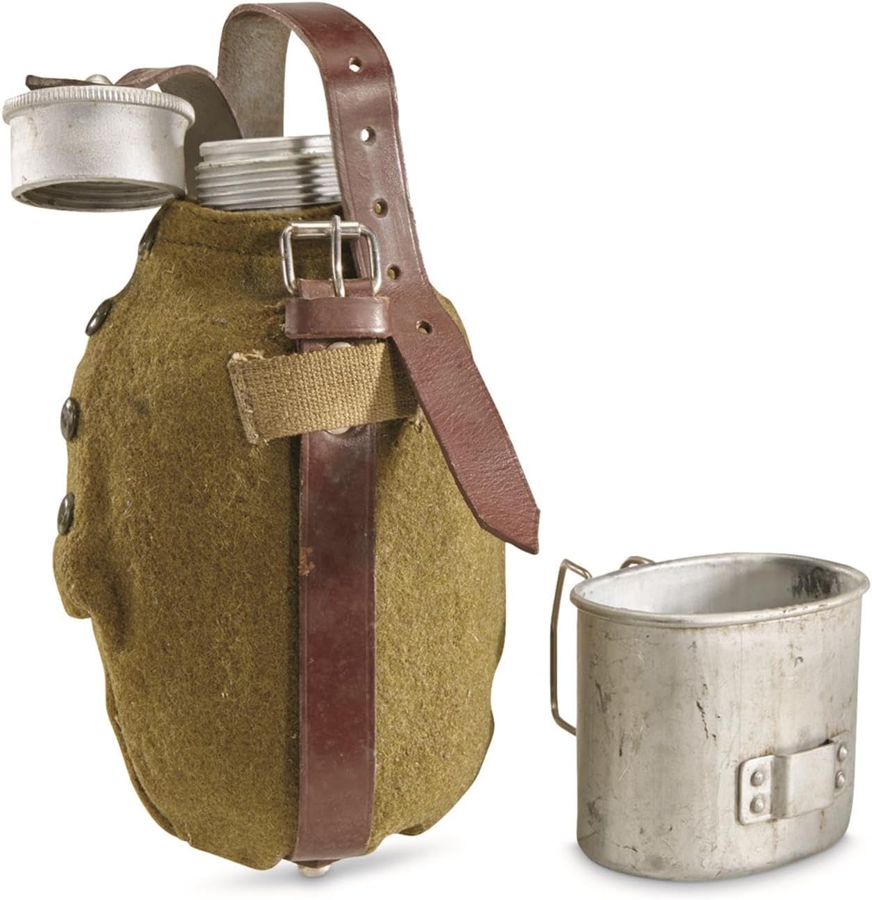 Amazon.com: Romanian Military Surplus Canteen with Wool Cover and Cup ...