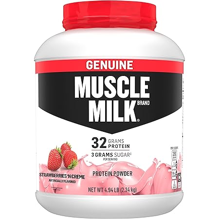 Amazon.com: Muscle Milk Genuine Protein Powder, Strawberries 'N Crème ...