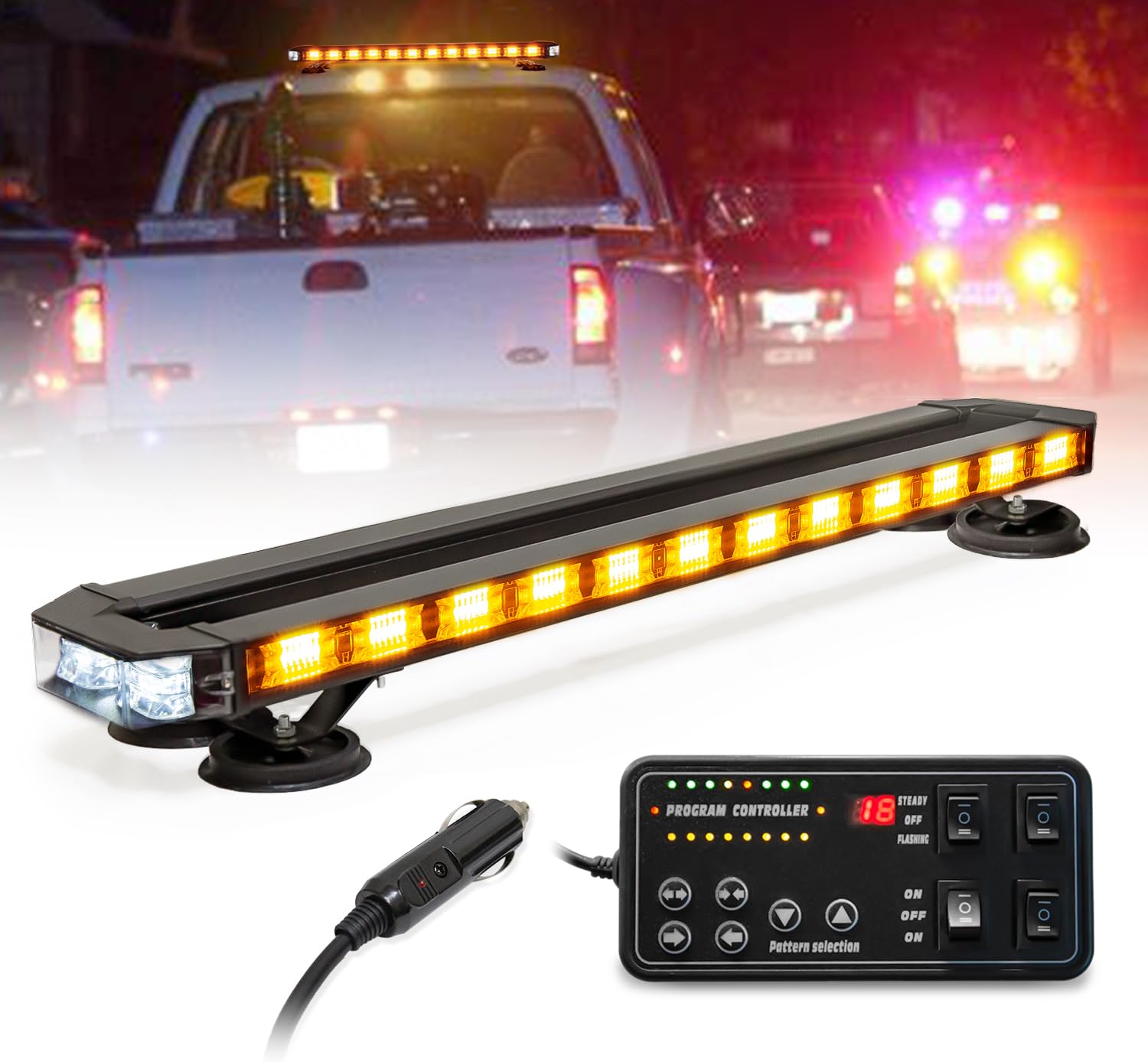 Amazon.com: LUMENIX 31 Inch 168 LED Rooftop Strobe Emergency Lights Bar ...