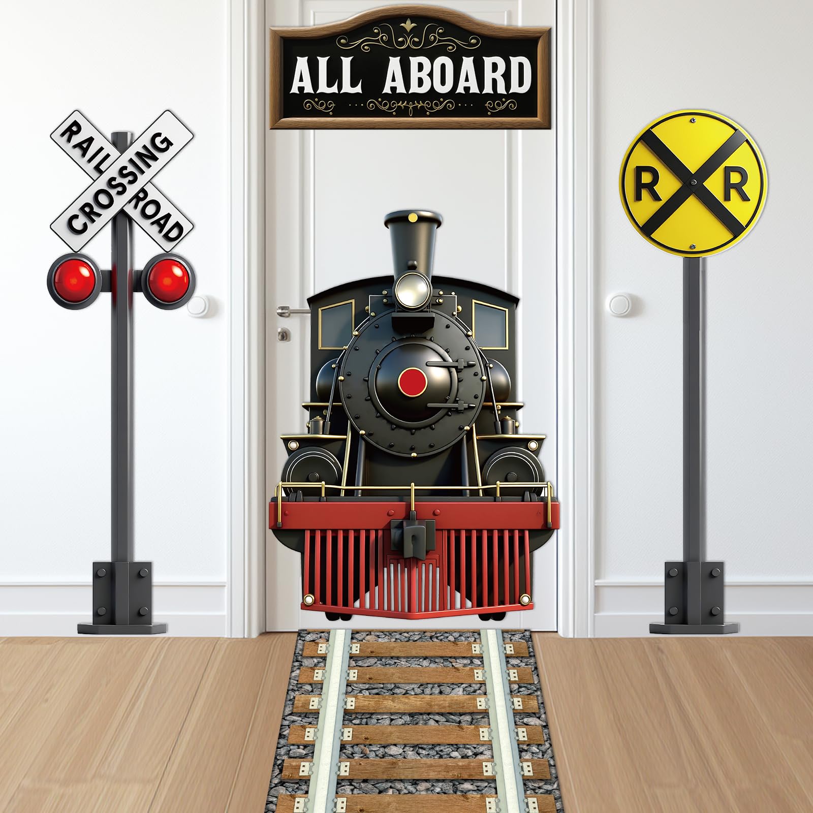 Snapklik.com : Train Party Decoration Train Theme Door Banner Backdrop ...