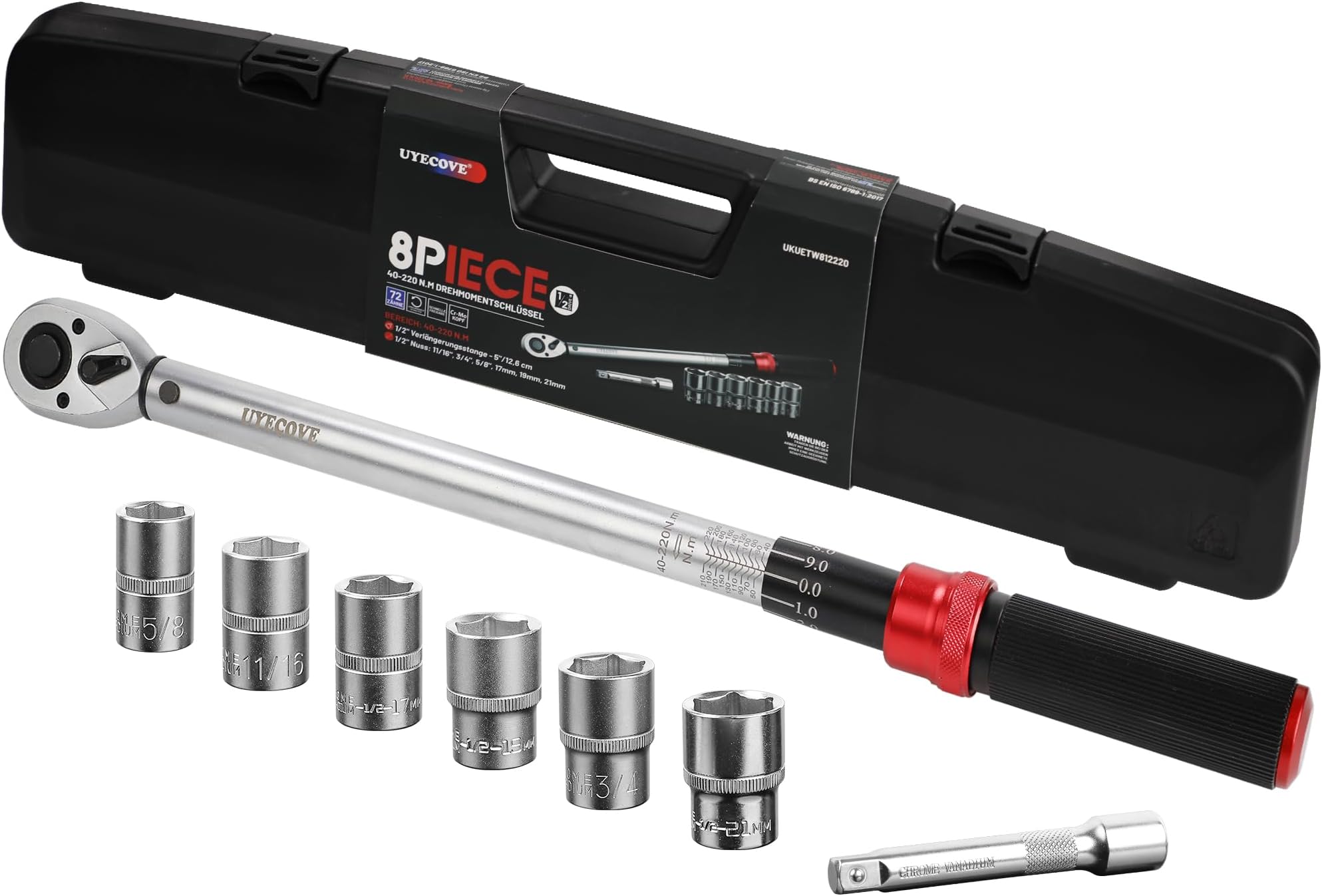 Amazon Basics Socket Set (201 Piece) & 1/2-Inch Drive Click Torque ...