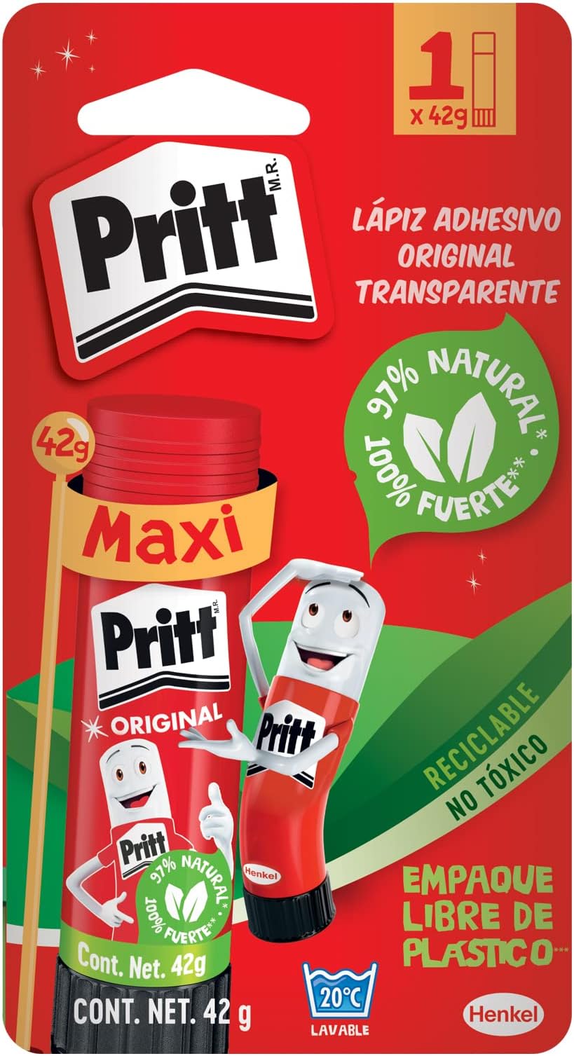 Lápiz adhesivo marca Pritt, es un pegamento seguro para niños, ideal ...
