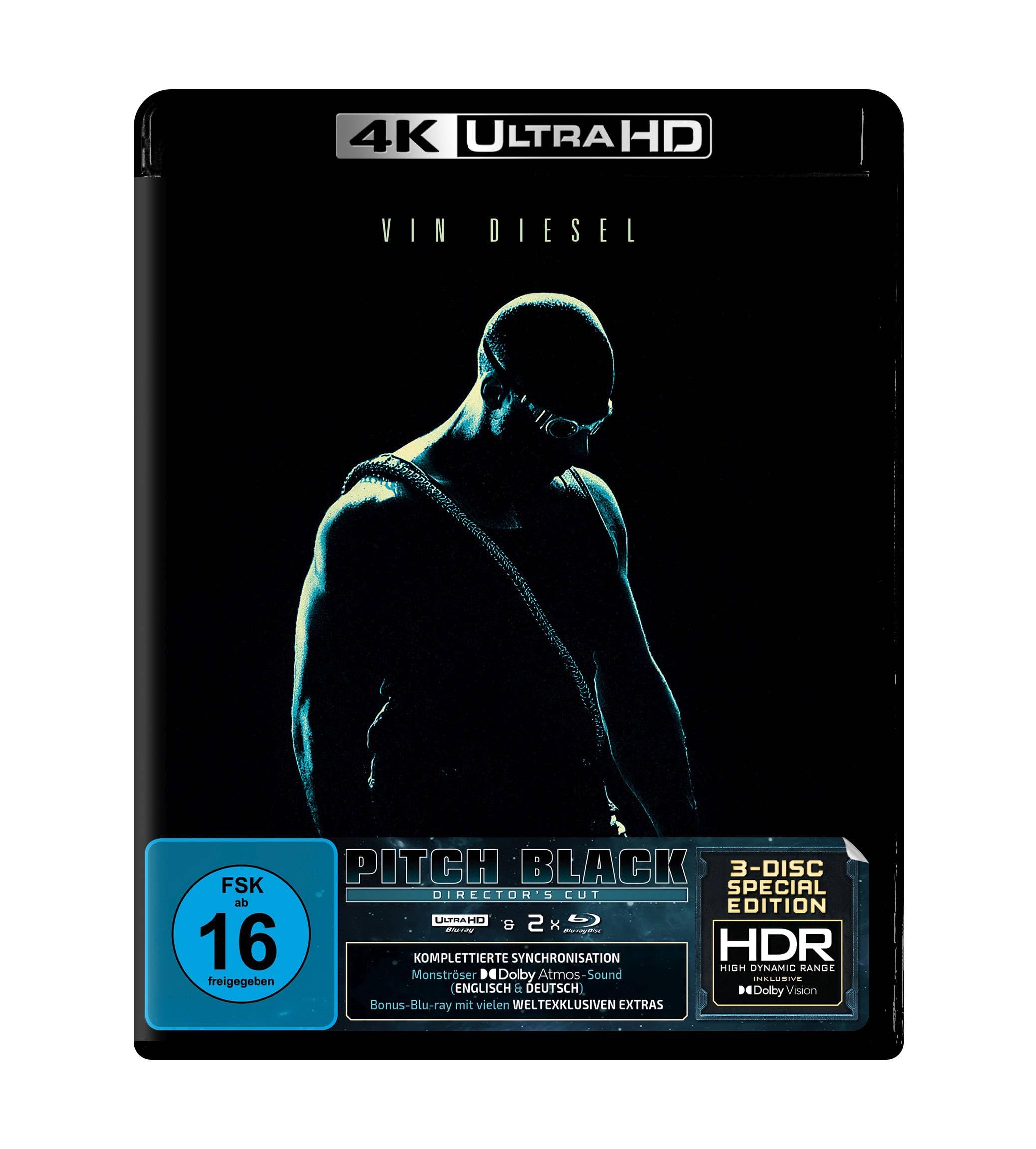 Pitch Black (Director's Cut) – 3-Disc-Special-Edition (4K Ultra HD) (+ Blu-ray) (+ Bonus-Blu-ray ...