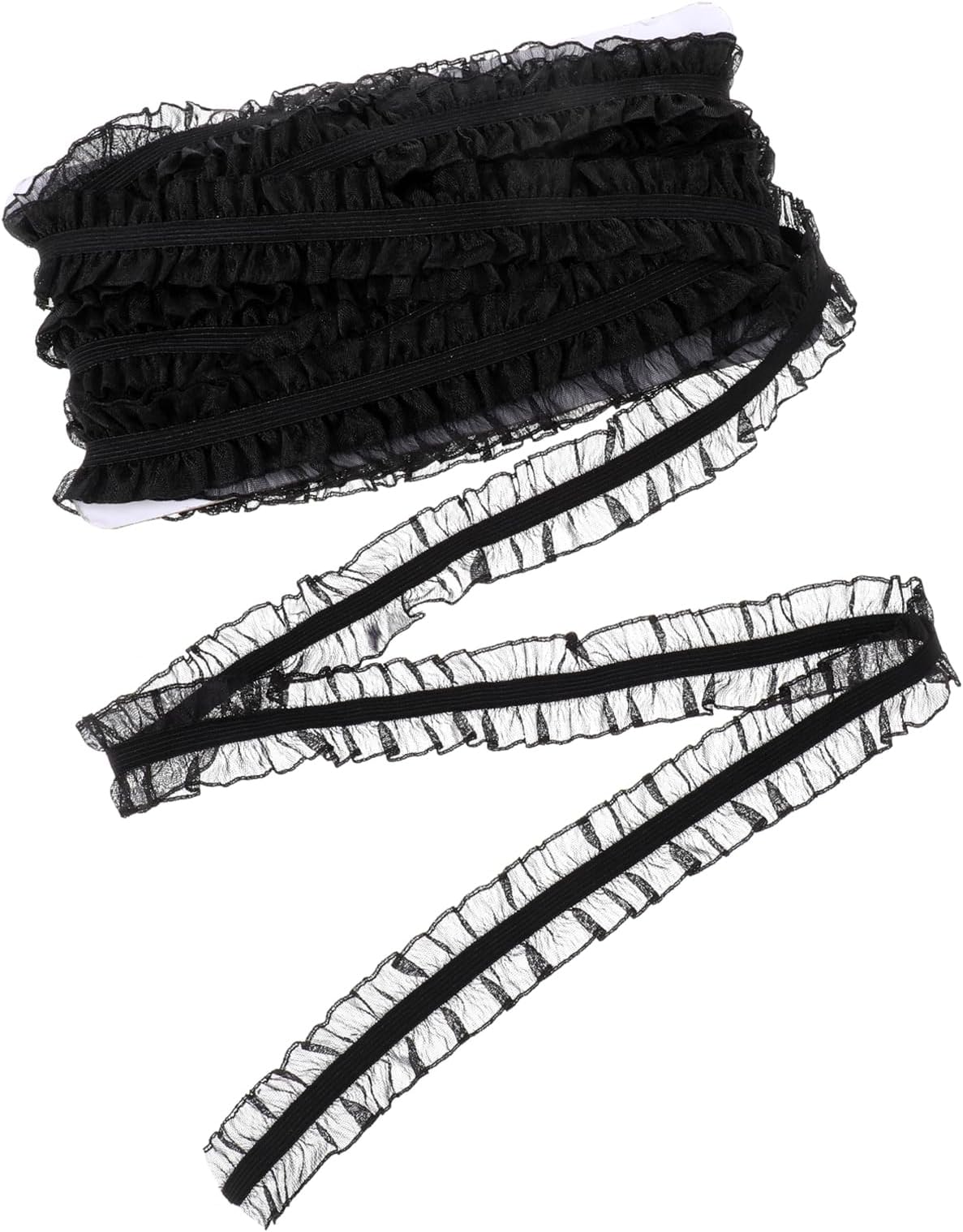 Amazon.com: 10 Yards Stretch Black Lace Trim 1 Inch/25mm Organza ...