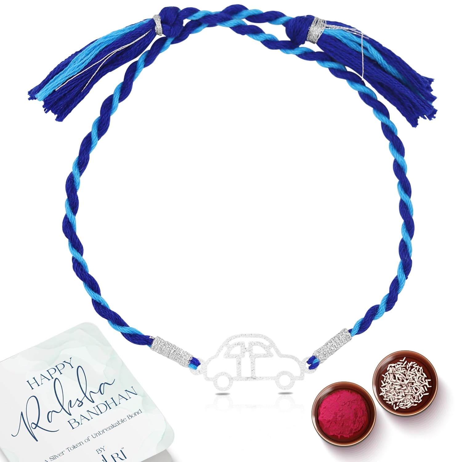 Buy ZULRI 925 Sterling Silver Car Kids Rakhi For Brother (Boys & Men ...
