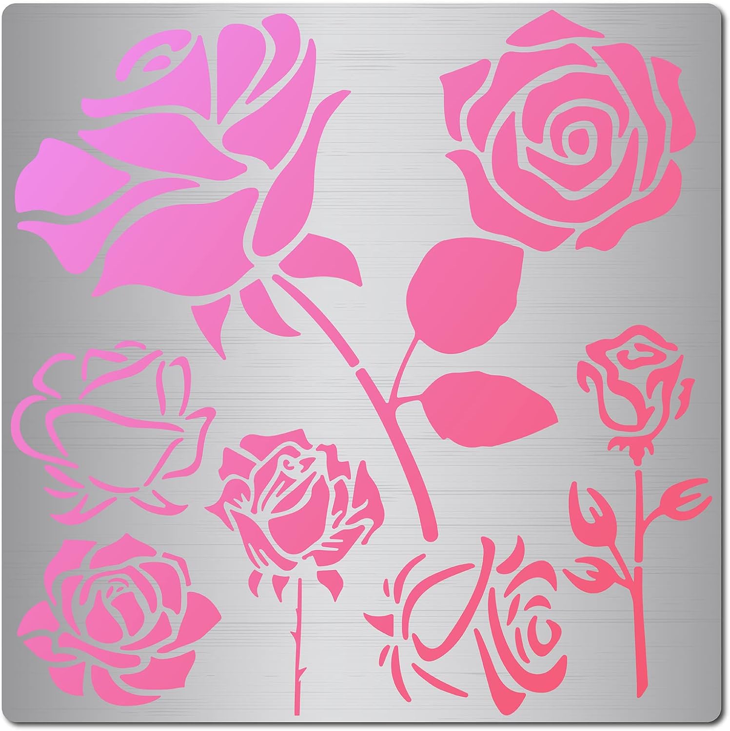 Amazon.com: GORGECRAFT 6.3 Inch Stainless Steel Rose Flower Pattern ...