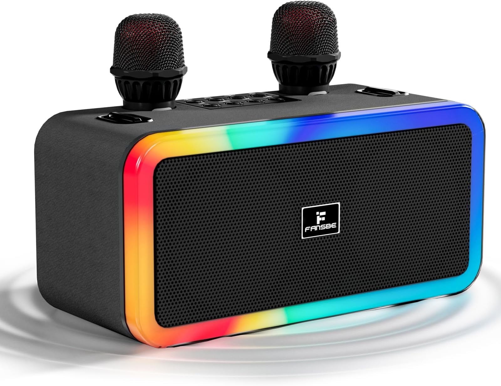 Amazon.com: Fansbe Tech Karaoke Machine Bluetooth 2 Microphones ...