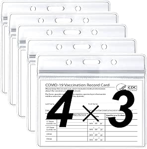 Amazon.com : VAASFGBD CDC Vaccination Card Protector 4 X 3 Immunization ...