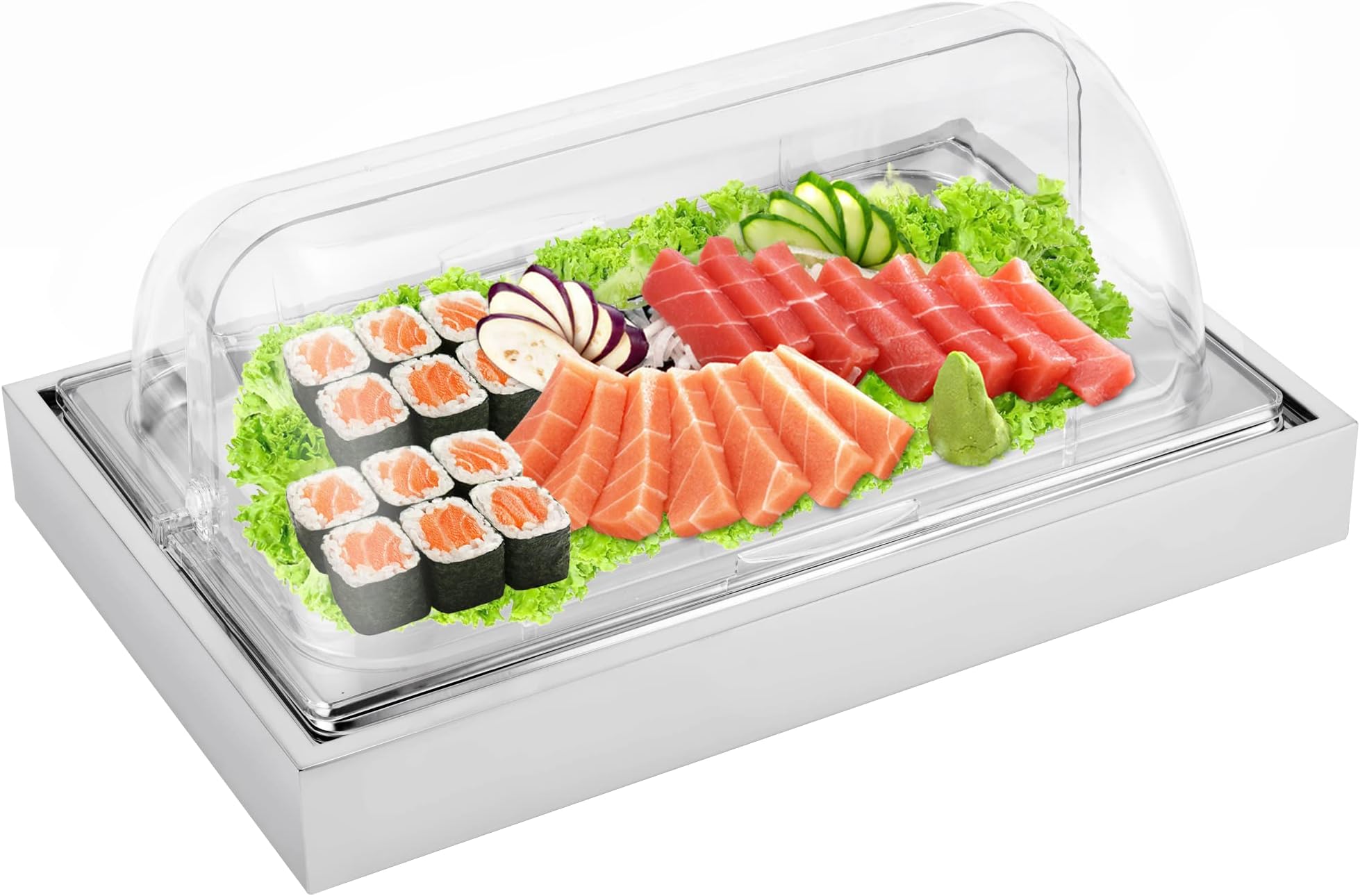 Amazon.com | YMJOINMX Ice Food Serving Display Tray with Clear Roll Top ...