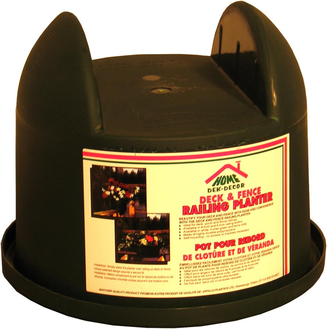 Apollo Plastics D2X6-GREEN 2" x 6" Green Deck & Fence Railing Planter ...