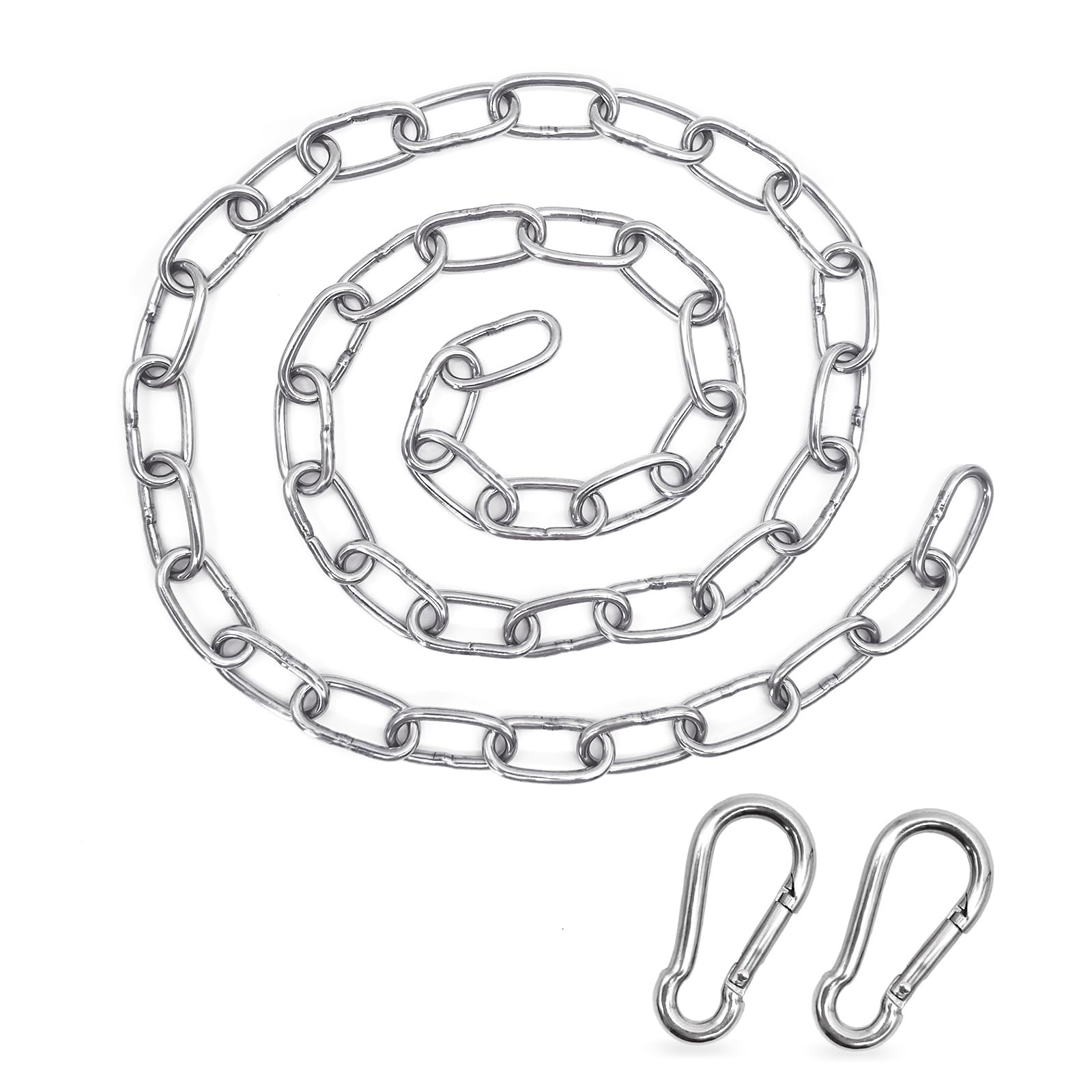 Mebamce 1 M Stainless Steel Hanging Chain with Two Carabiners, Punching ...