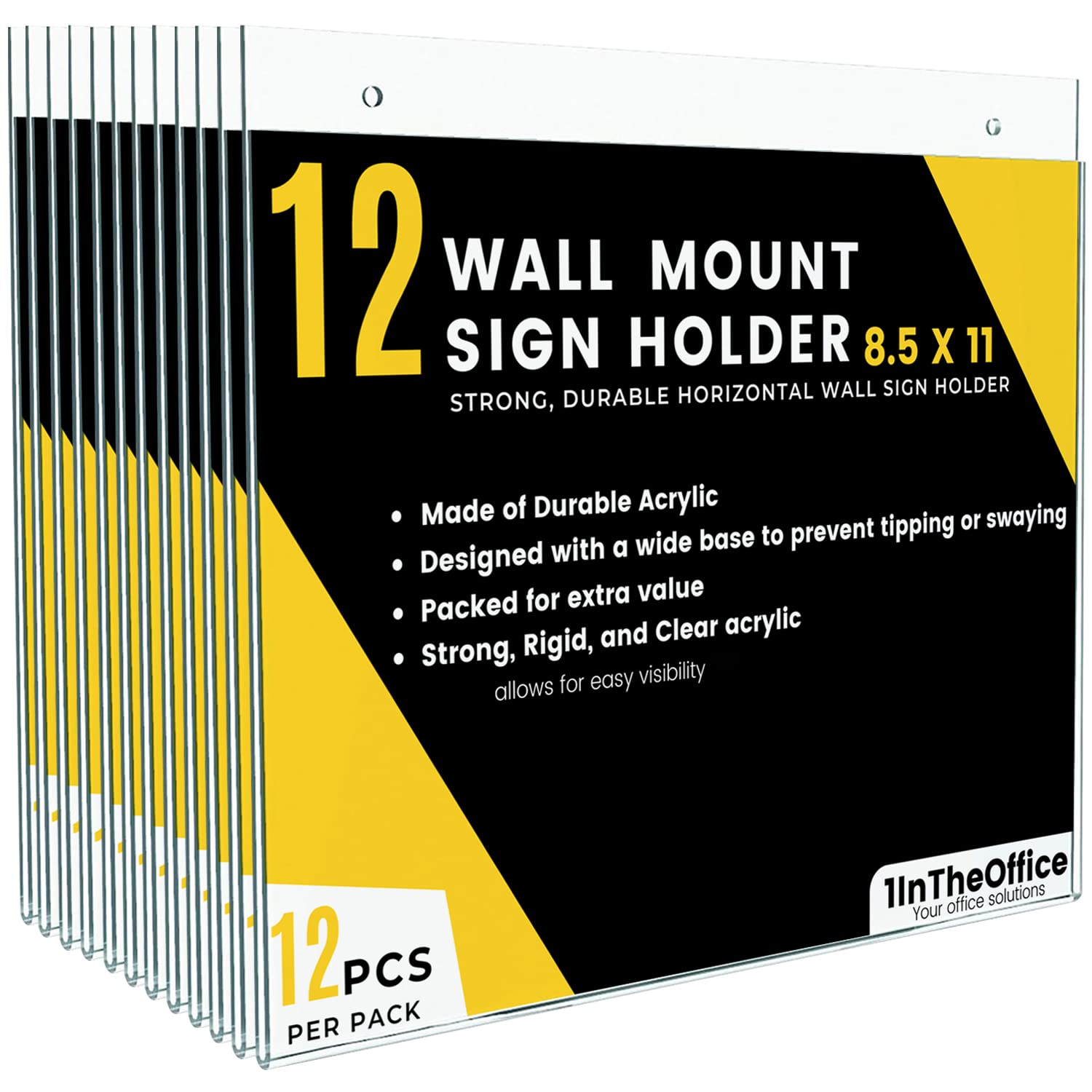 Snapklik.com : 1InTheOffice Acrylic Sign Holder 8.5 X 11 Wall Mount