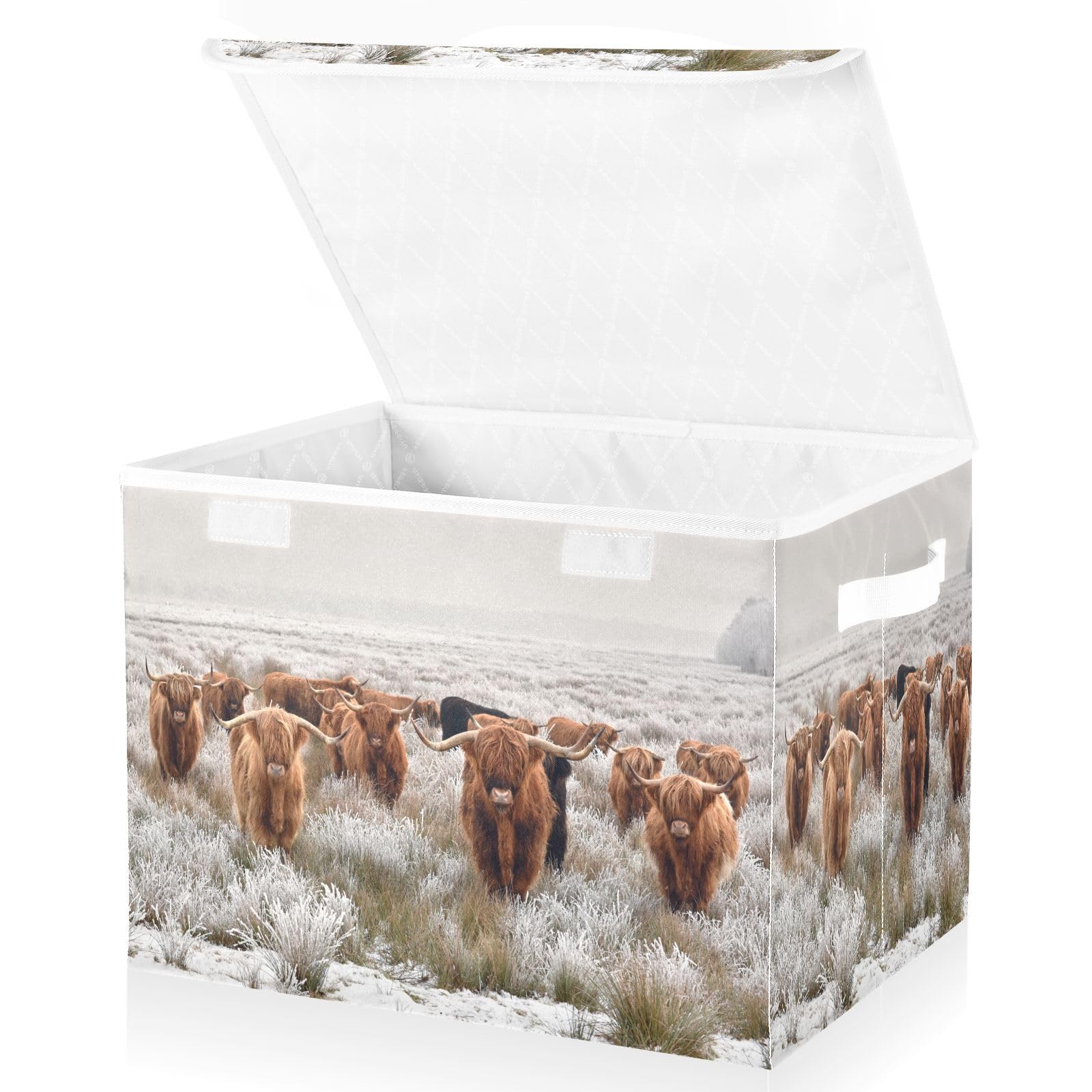 Highland Cow Storage Bins with Lids Large Yak Storage Basket with ...