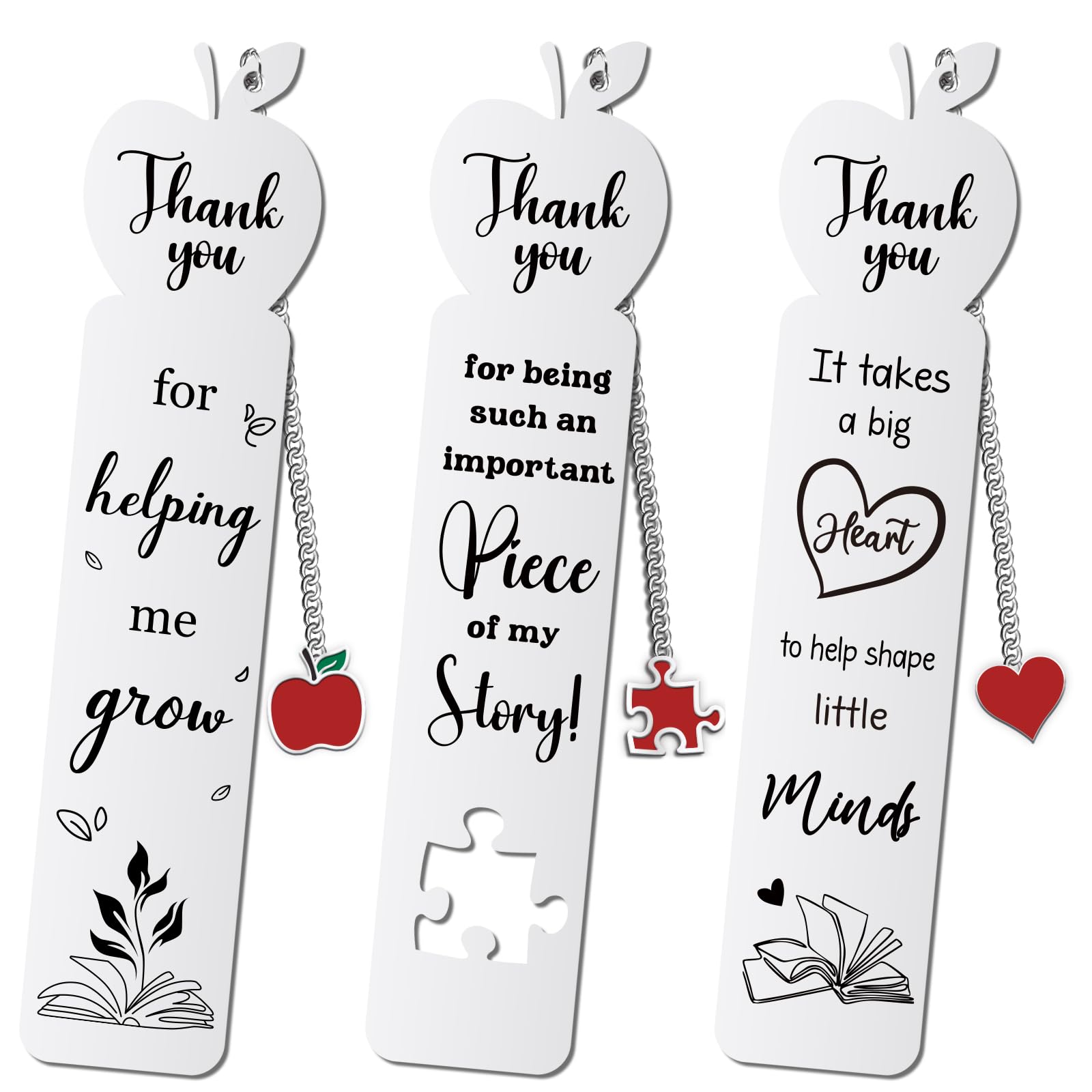 Amazon.com: 3 Pcs Teacher Appreciation Bookmark, Thank You Teacher Gift ...