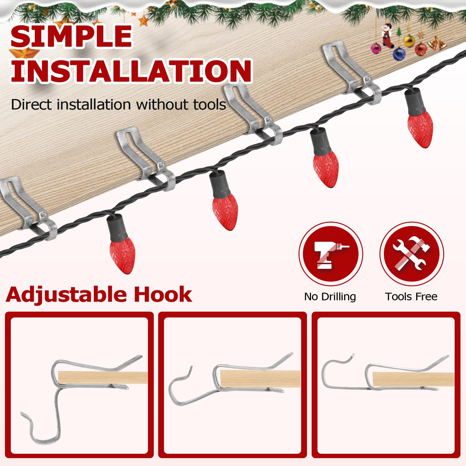 Snapklik.com : FONUNO Christmas Lights Clips Metal Christmas Lights ...