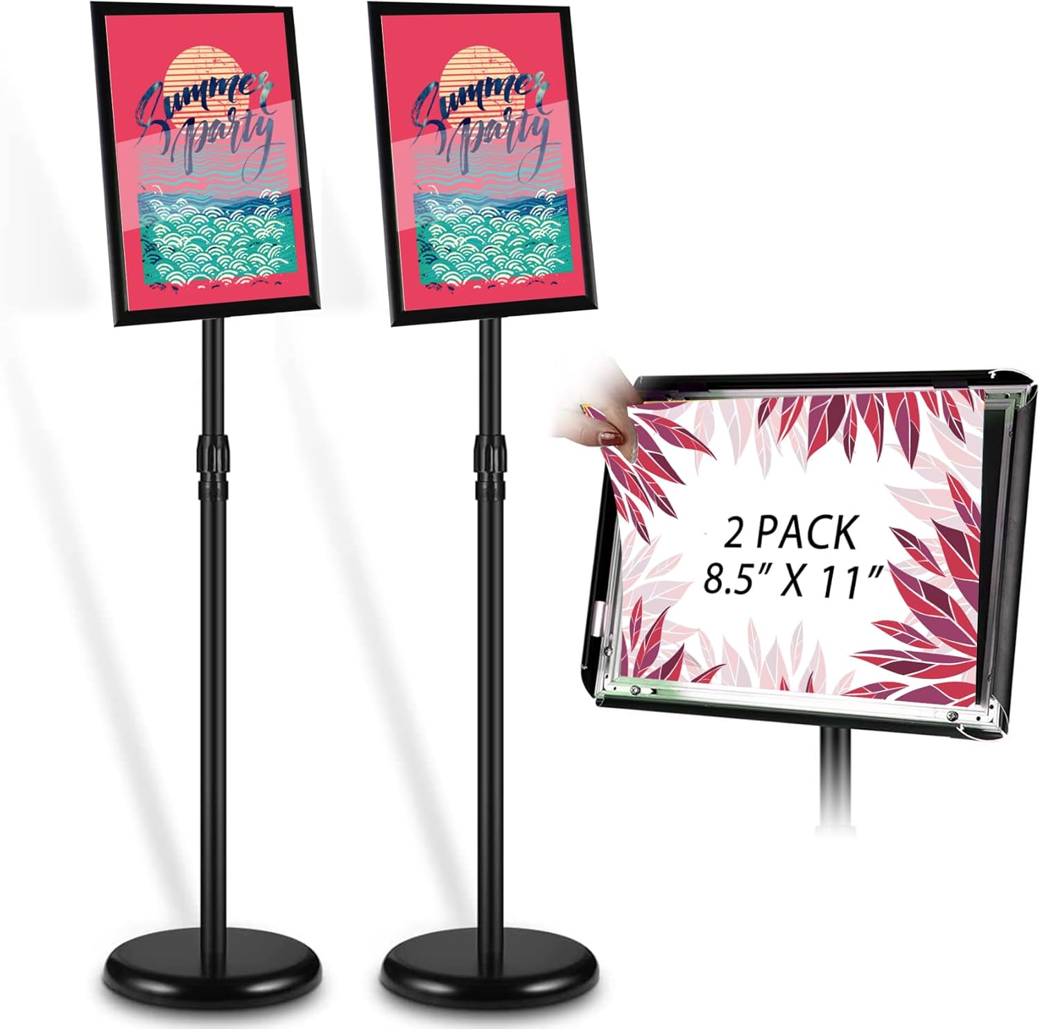 Amazon.com: 2 Pack Adjustable Floor Standing Sign Holder 8.5 X 11 ...