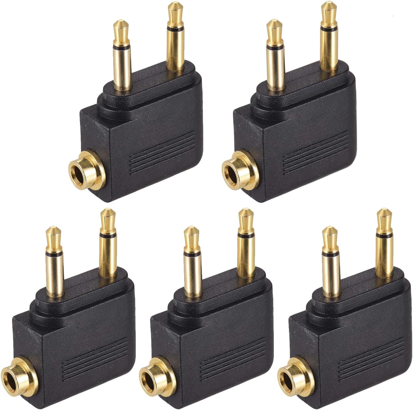 Amazon.com: Dual 3.5mm Male to 3.5mm Female Airplane Headphone Adapter ...