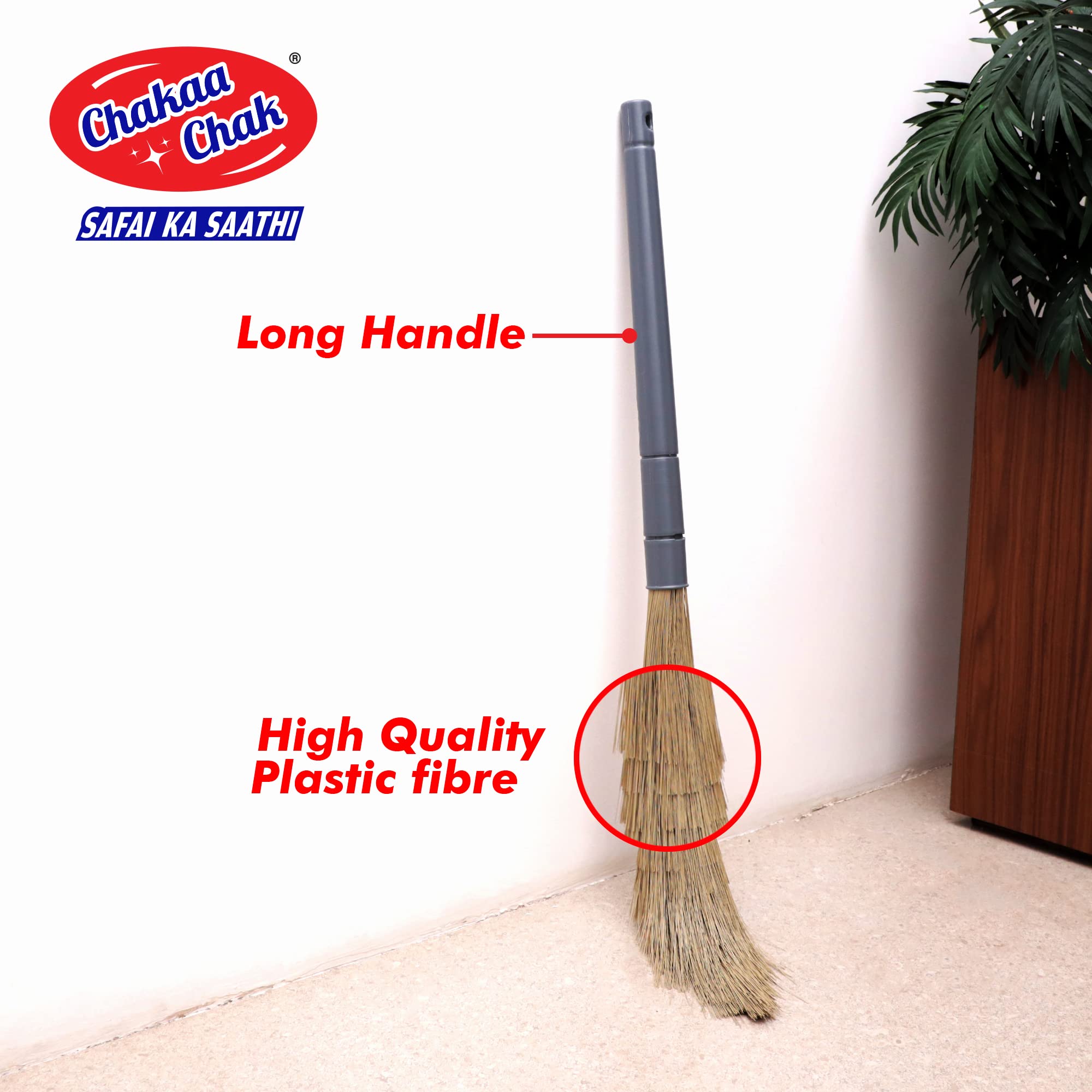 Chakaachak Non Dust Broom- Made with Flagged Fibres Leaving no dust ...